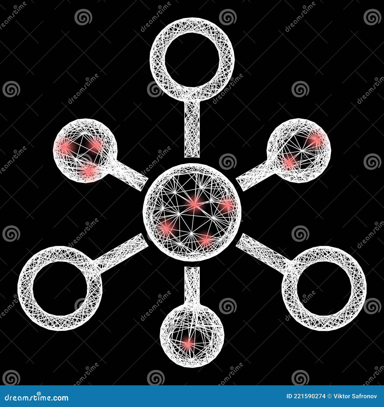 Net Internet Nodes Web Mesh with Bright Glitter Dots Stock Vector ...