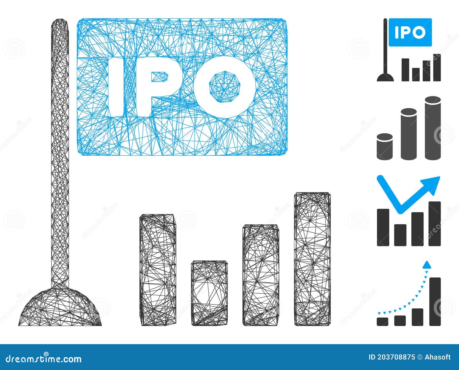 Net IPO Bar Chart Vector Mesh Stock Illustration - Illustration of ...