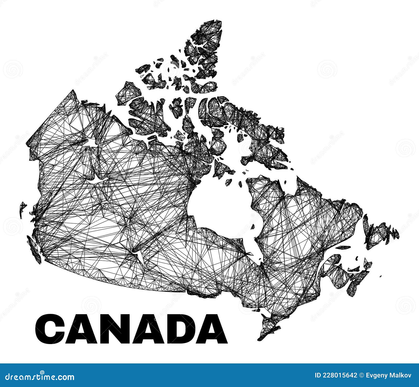 Net Irregular Mesh Canada Map Stock Vector - Illustration of geography ...