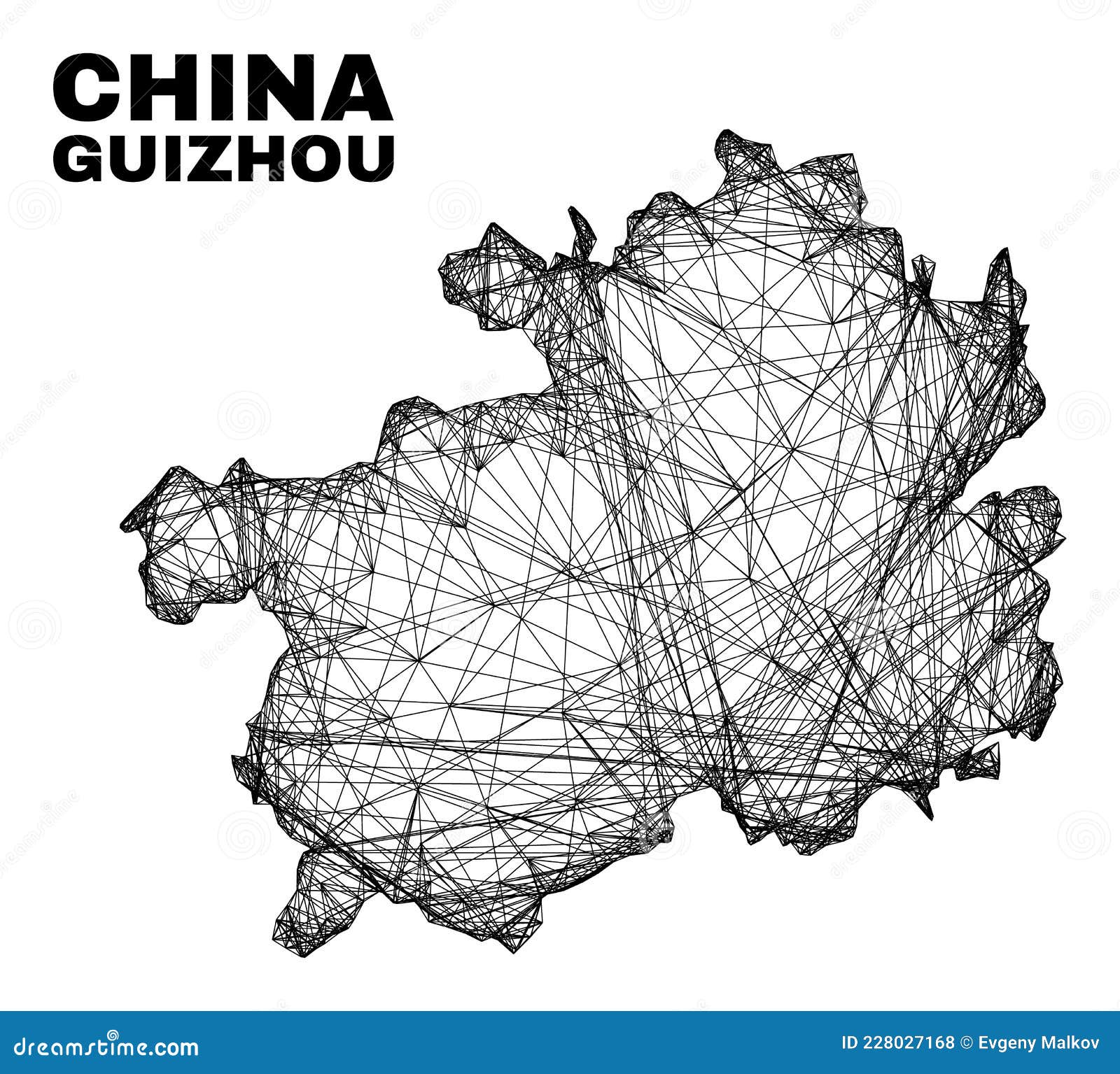 Net Irregular Mesh Guizhou Province Map Stock Vector - Illustration of ...