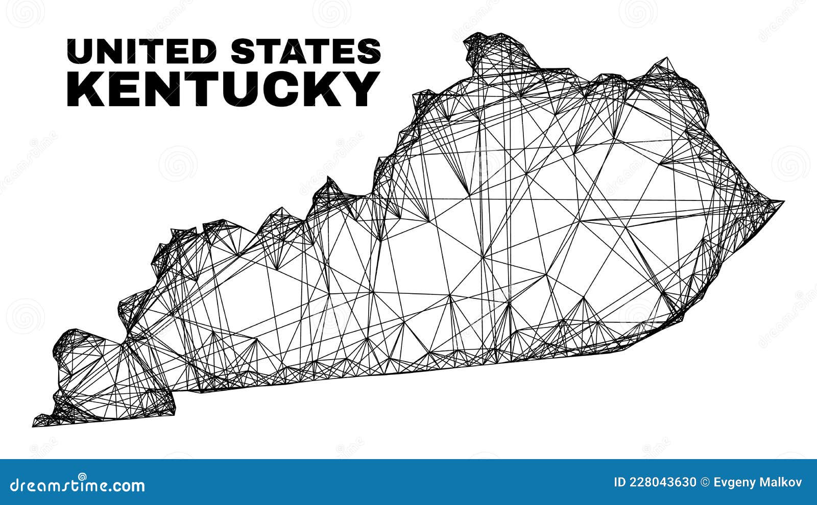 Net Irregular Mesh Kentucky State Map Stock Vector - Illustration of ...