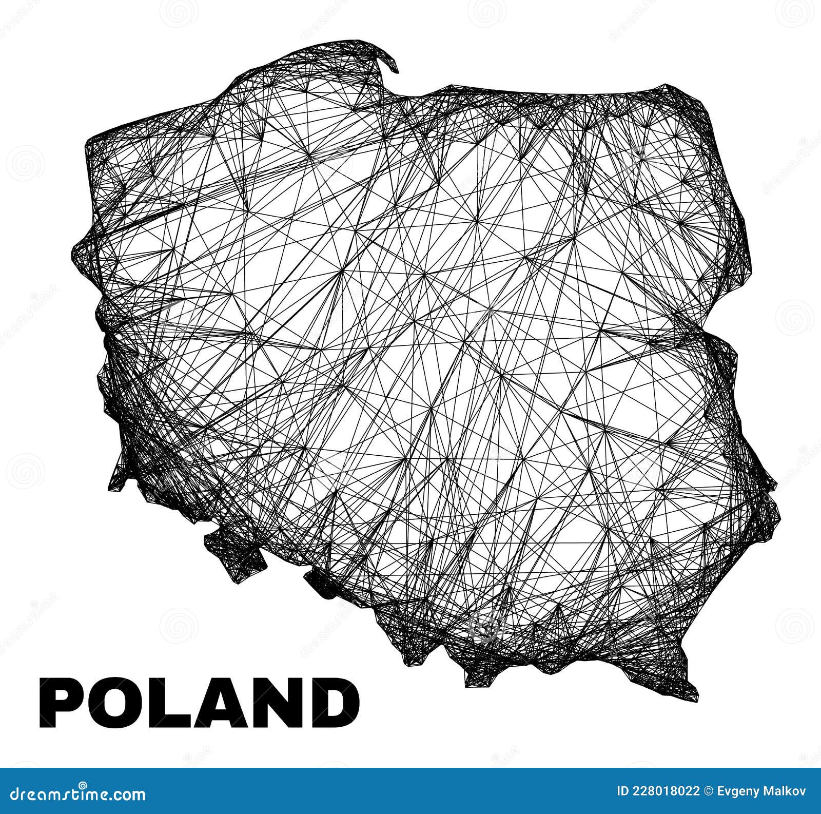 Net Irregular Mesh Poland Map Stock Vector - Illustration of place ...