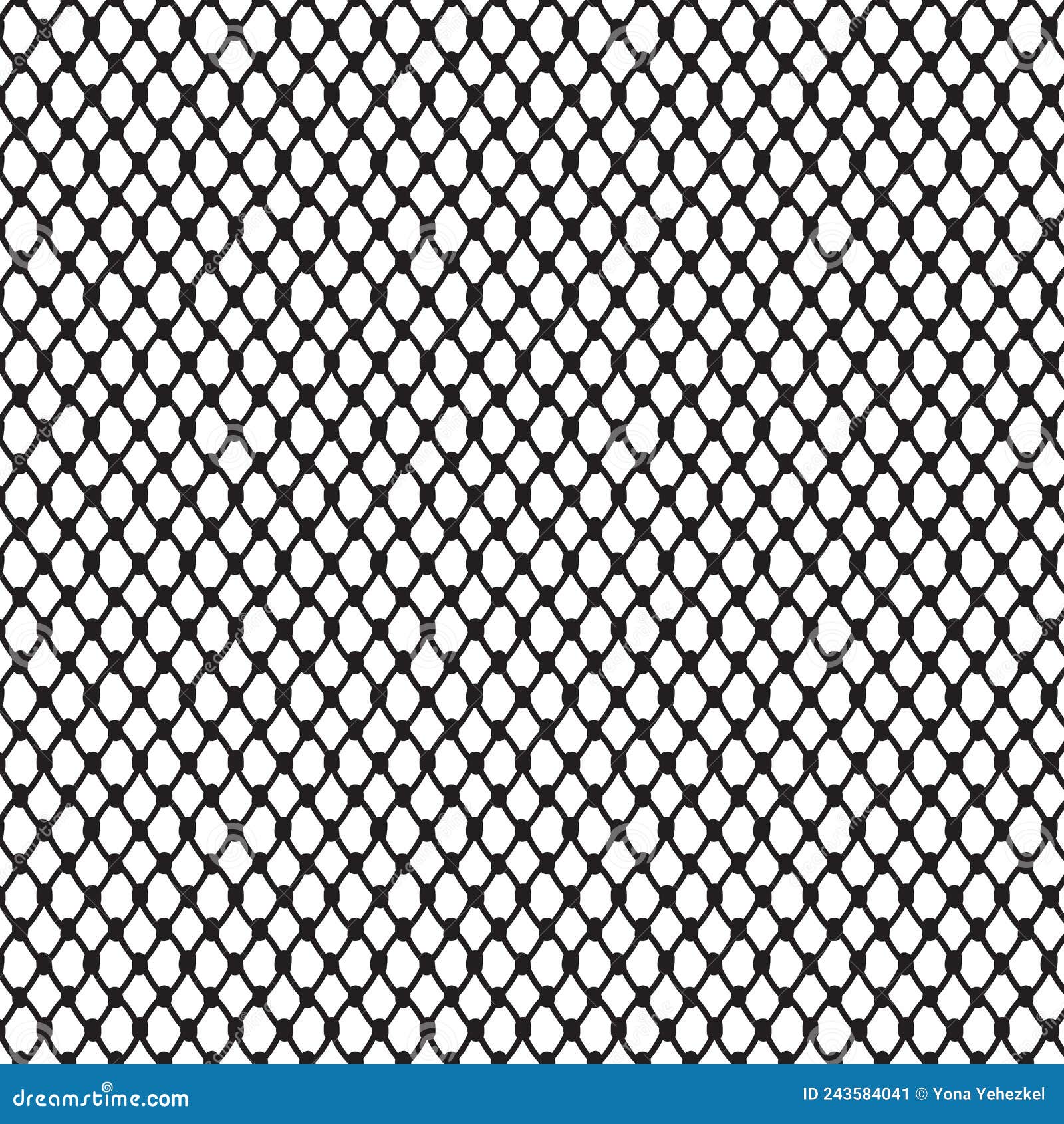 Net with Knots Seamless Pattern in Charcoal on White Background. Hand ...