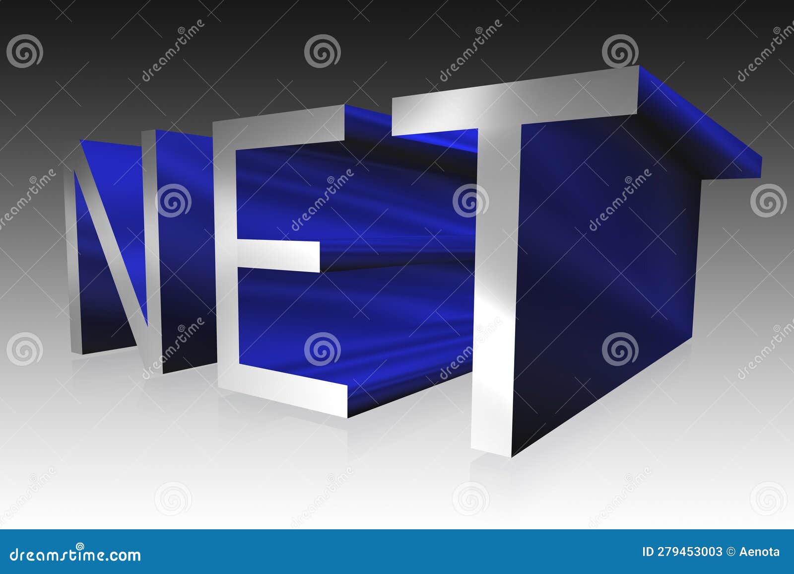 NET Lettering - 3D Illustration Stock Illustration - Illustration of ...