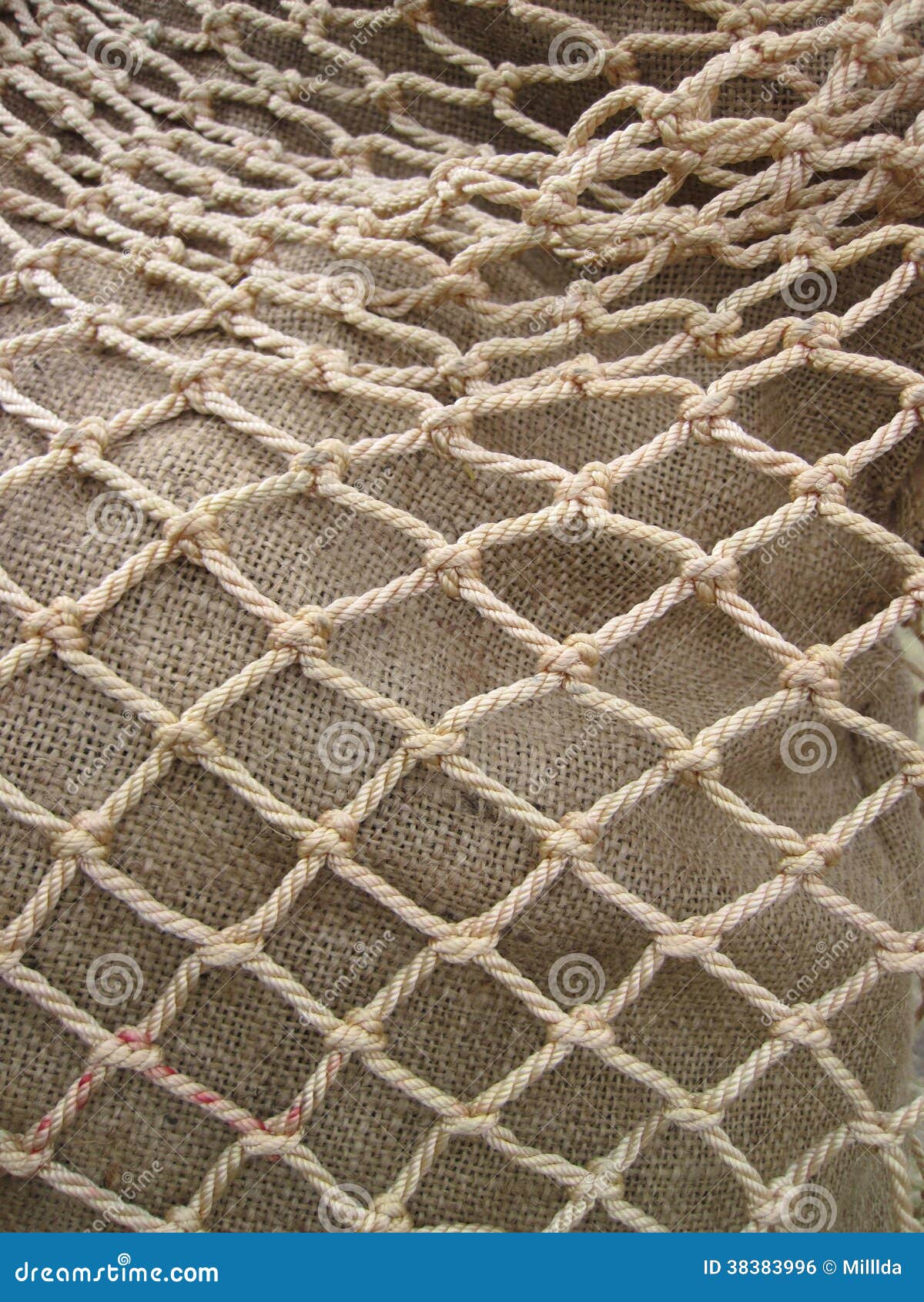 Net on linen fabric stock photo. Image of hole, fiber - 38383996