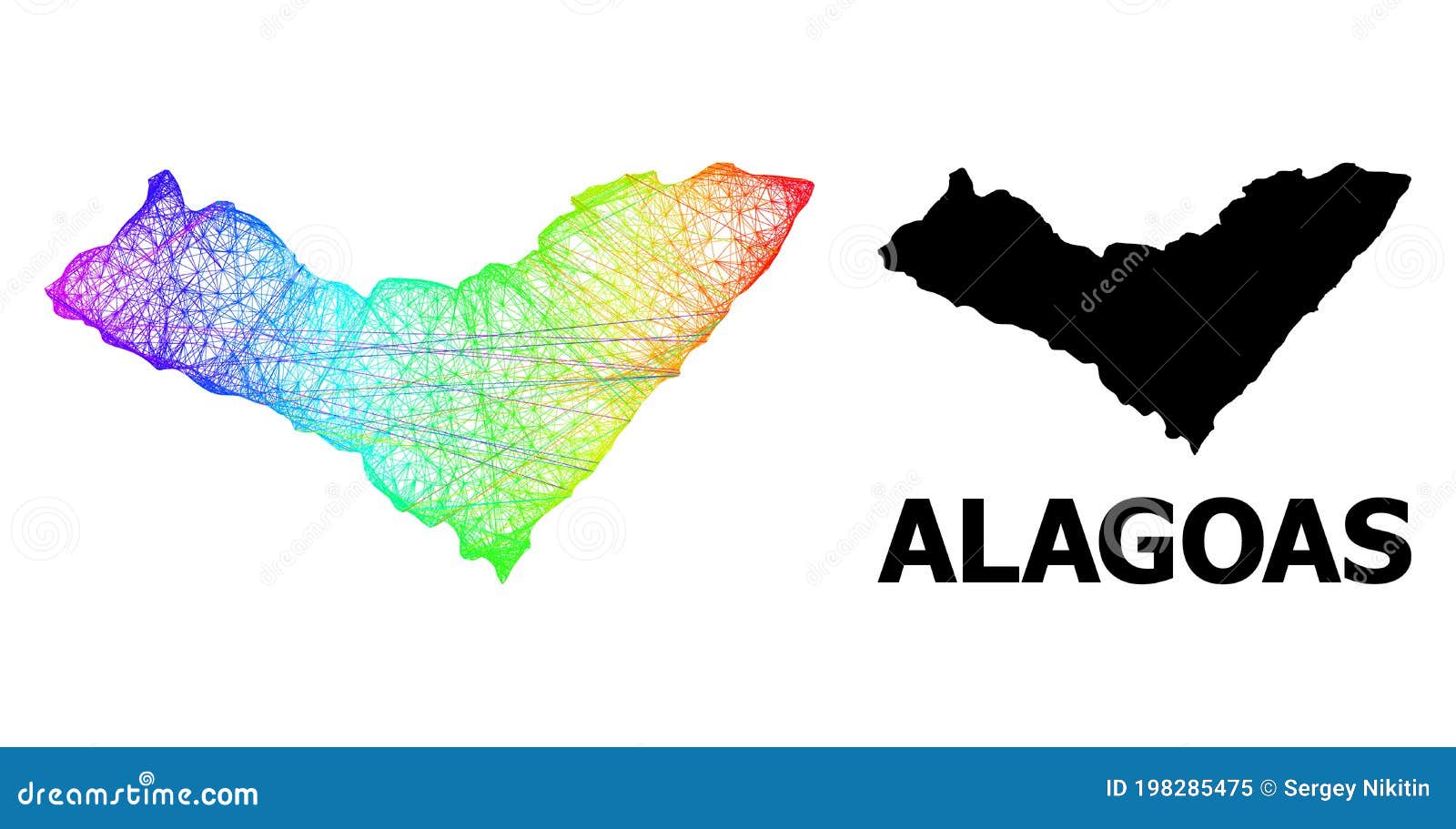 Net Map of Alagoas State with Spectral Gradient Stock Vector ...