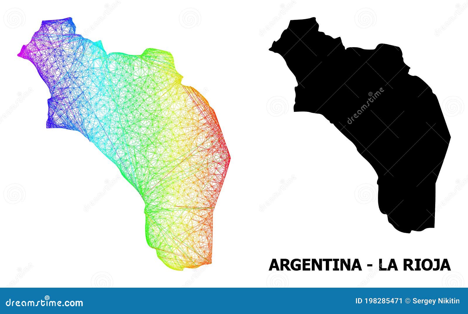 Net Map Of Argentina - La Rioja With Spectral Gradient Cartoon Vector ...