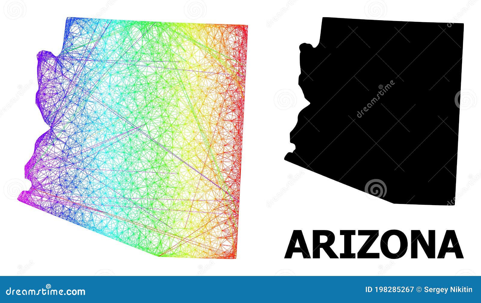 Net Map of Arizona State with Spectrum Gradient Stock Vector ...