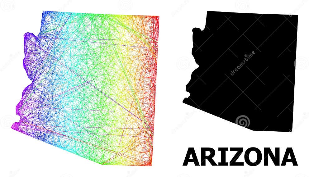 Net Map of Arizona State with Spectrum Gradient Stock Vector ...