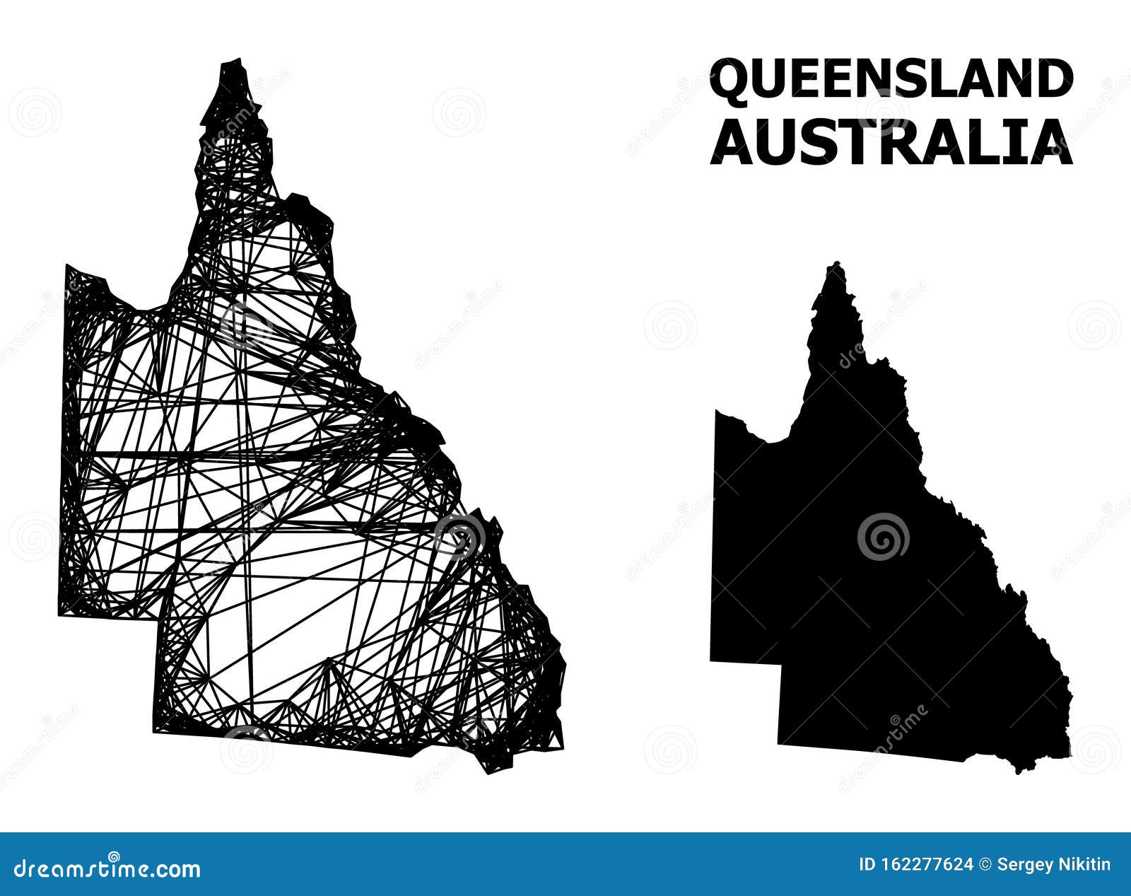 Net Map of Australian Queensland Stock Vector - Illustration of ...