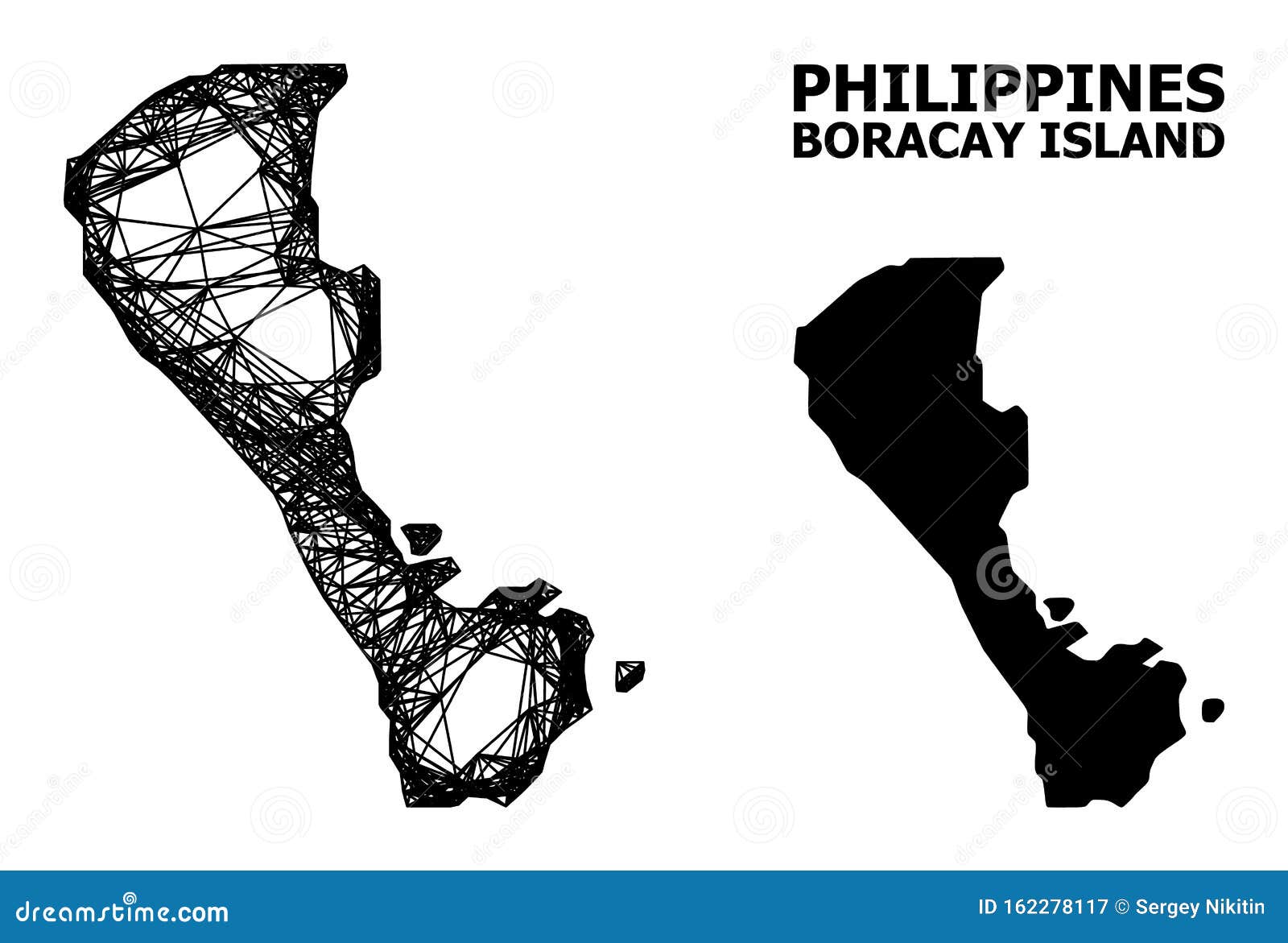 Net Map of Boracay Island stock vector. Illustration of network - 162278117