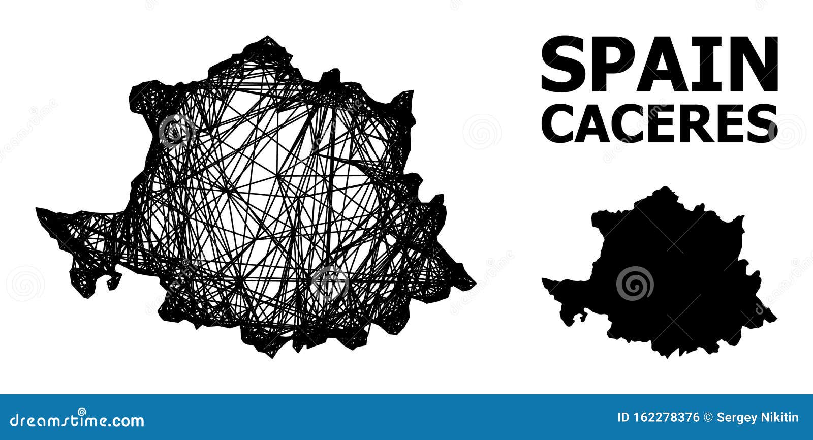 Net Map of Caceres Province Stock Vector - Illustration of caceres ...