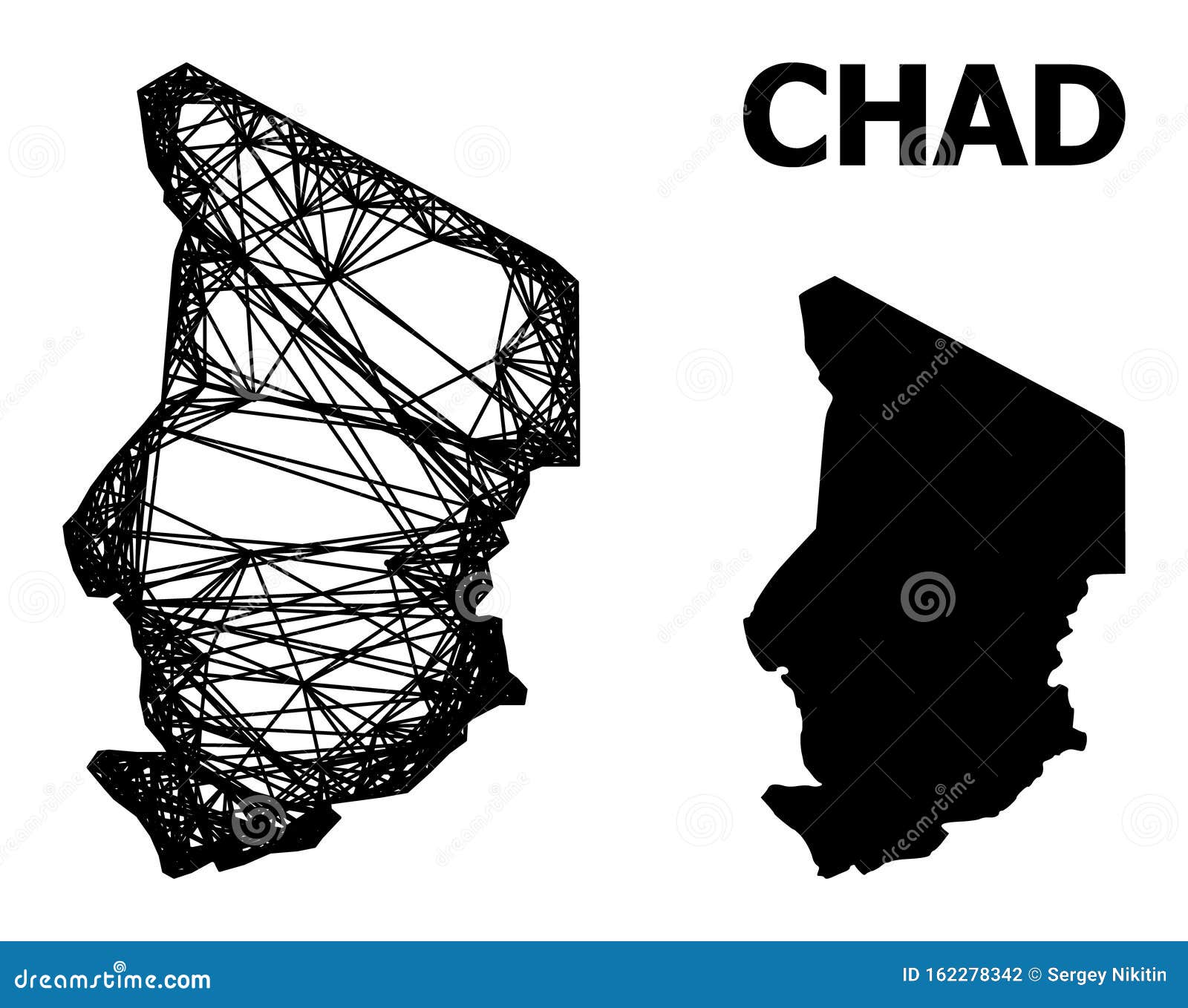 Net Map of Chad stock vector. Illustration of object - 162278342