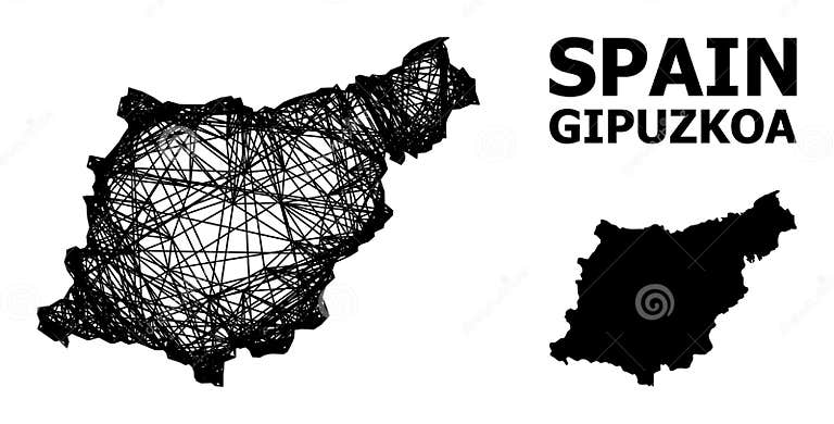 Net Map of Gipuzkoa Province Stock Illustration - Illustration of ...