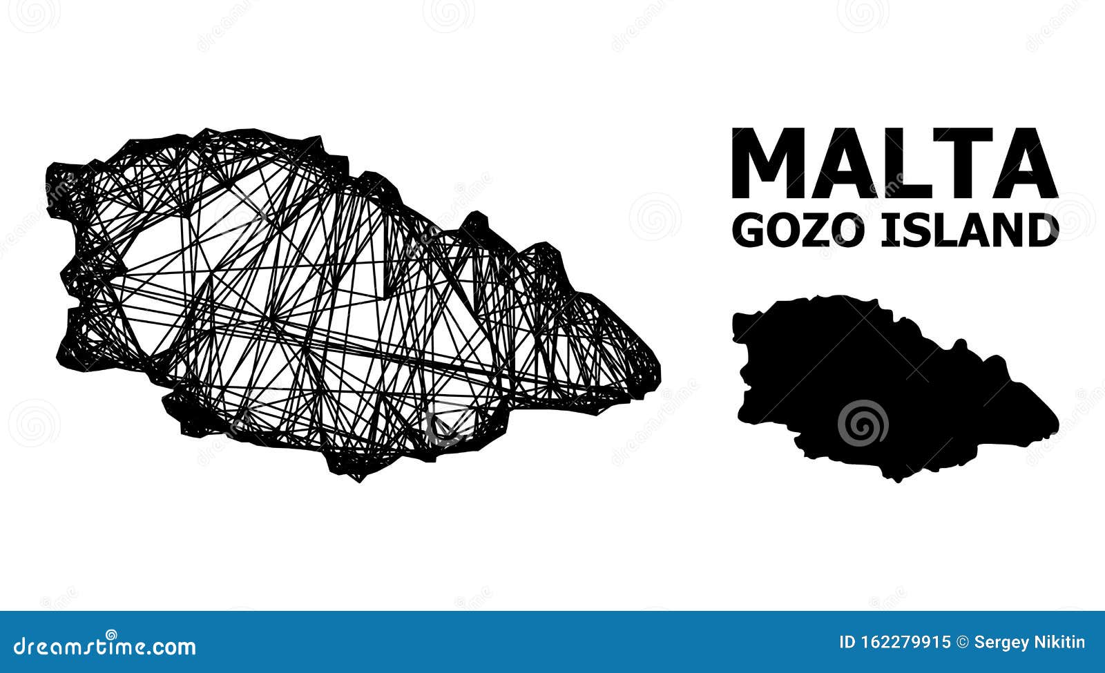 Net Map of Gozo Island stock illustration. Illustration of abstract ...