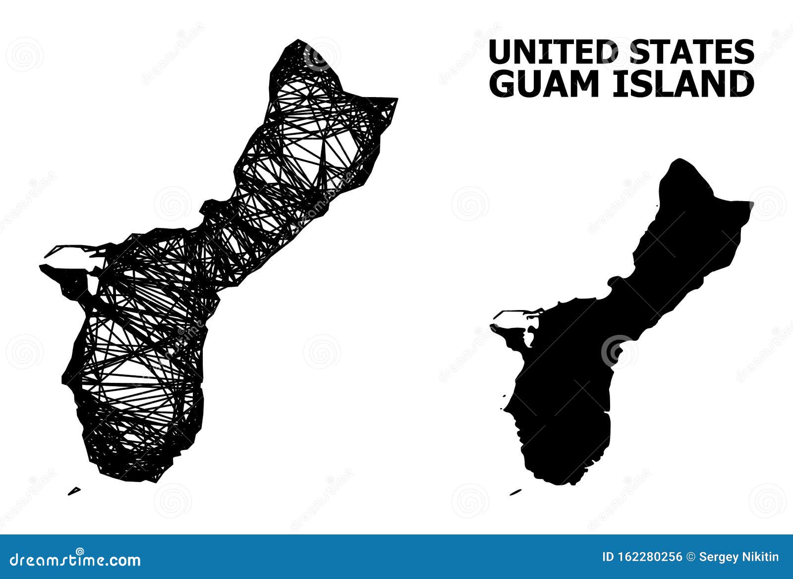 Linear Map Of Guam Island With Spectrum Gradient Vector Illustration ...