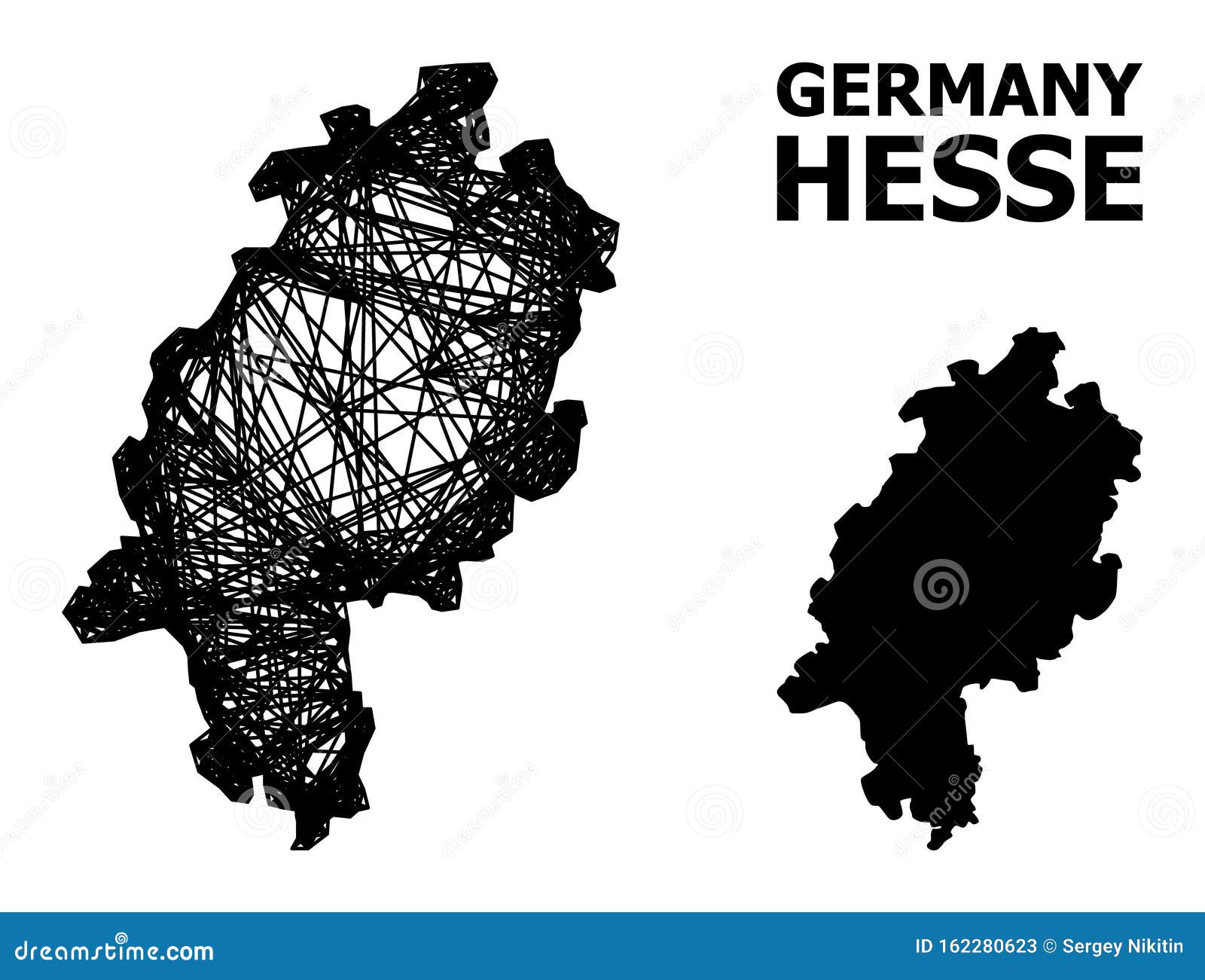 Net Map of Hesse State stock illustration. Illustration of mesh - 162280623