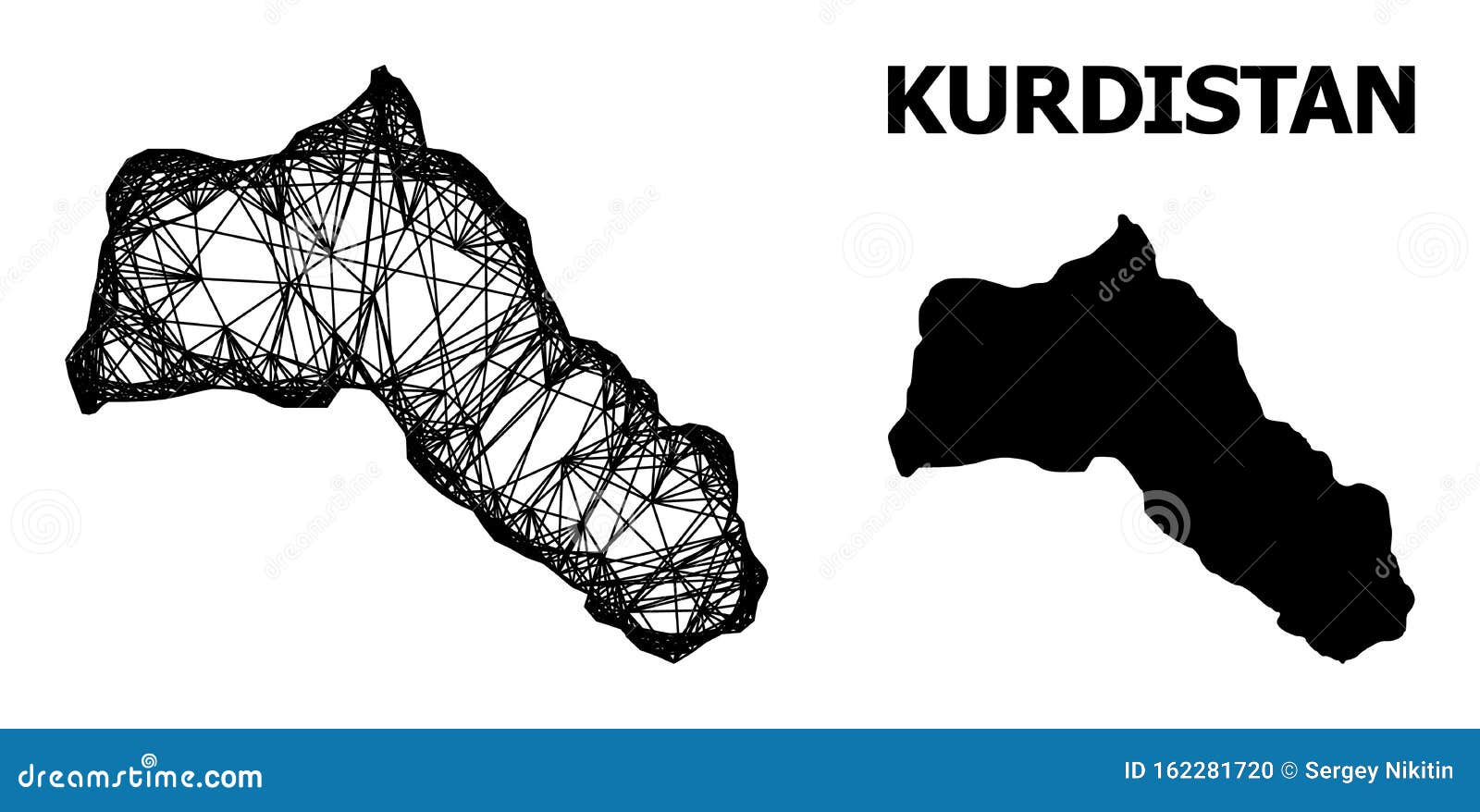 Net Map of Kurdistan stock illustration. Illustration of lowpoly ...