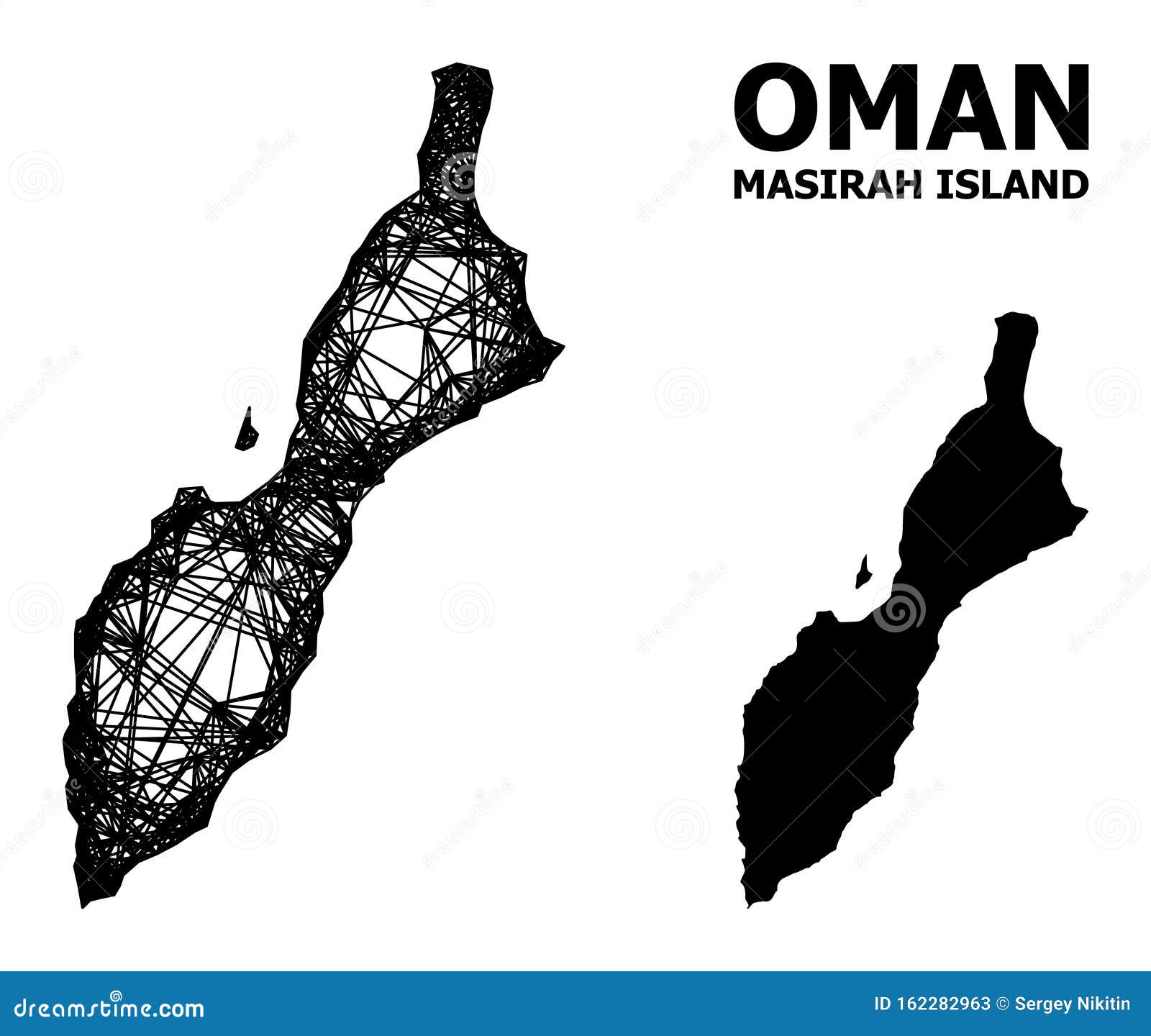Net Map of Masirah Island stock illustration. Illustration of network ...
