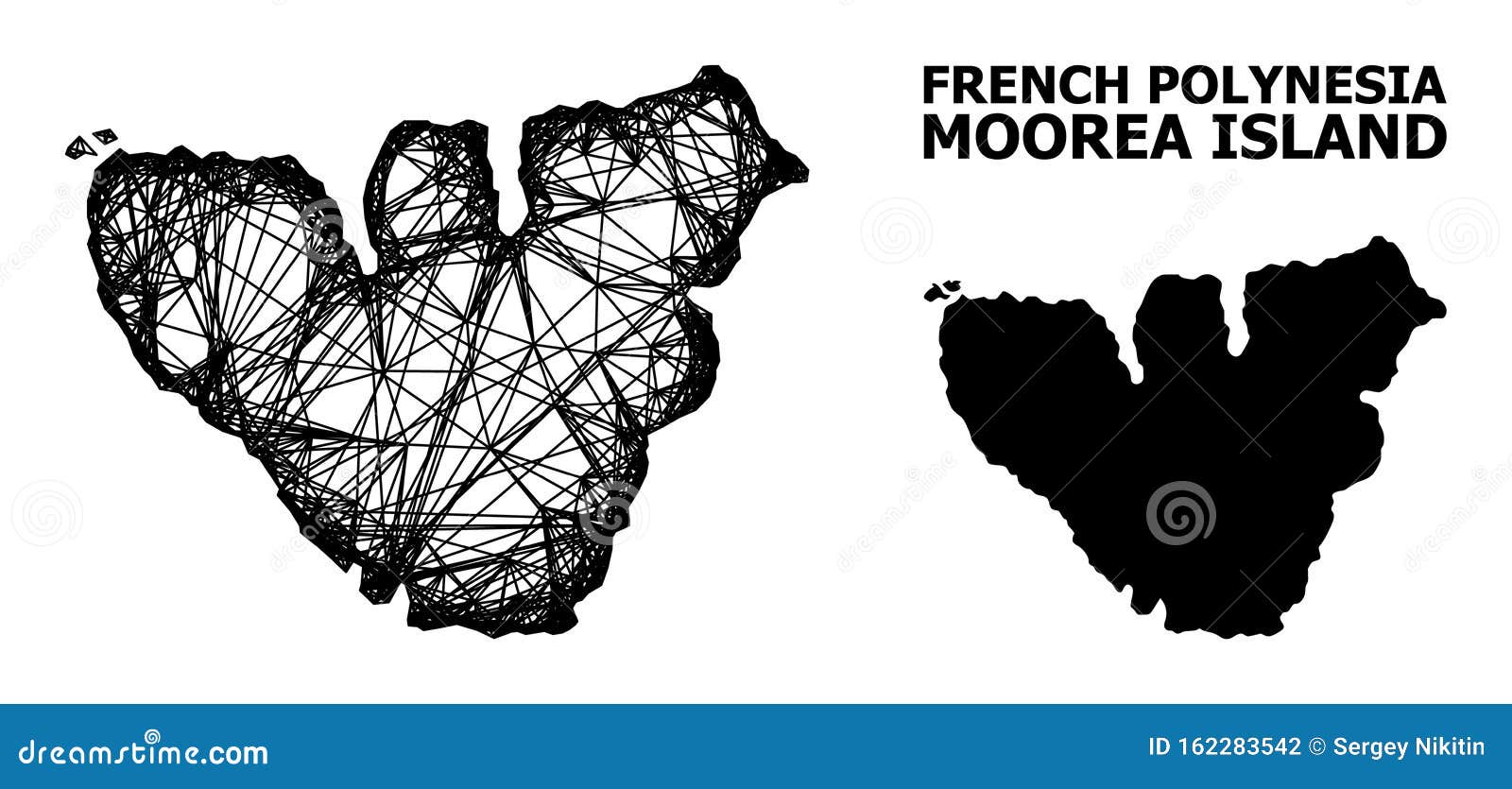 Net Map of Moorea Island stock illustration. Illustration of frame ...