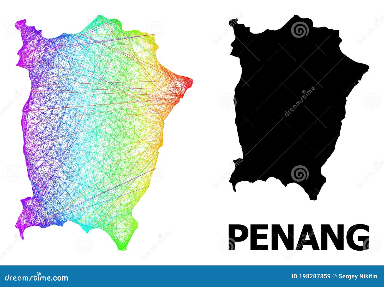 Penang Island Malaysia, Malay Archipelago Map Vector Illustration ...