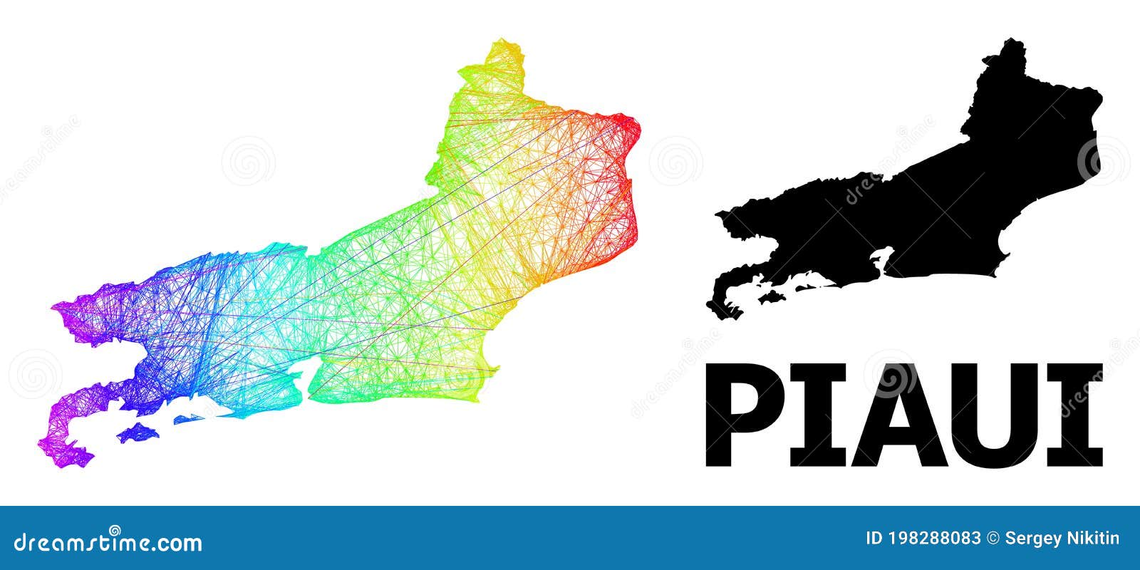Net Map of Piaui State with Spectrum Gradient Stock Vector ...