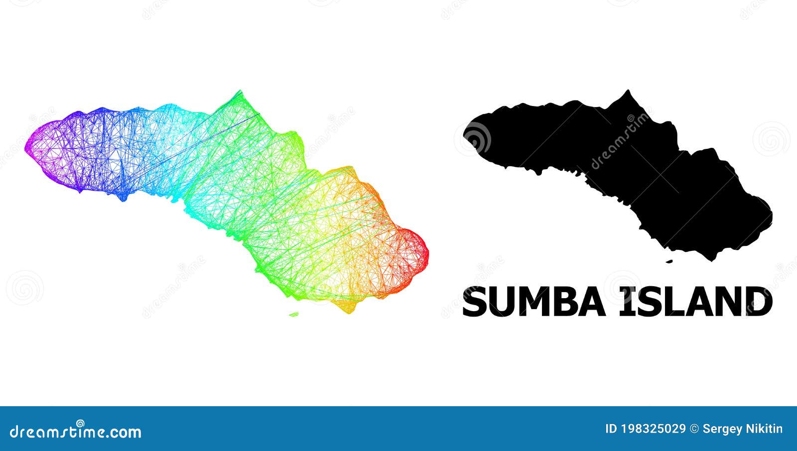 Net Map of Sumba Island with Spectrum Gradient Stock Vector - Illustration of bright, pattern ...