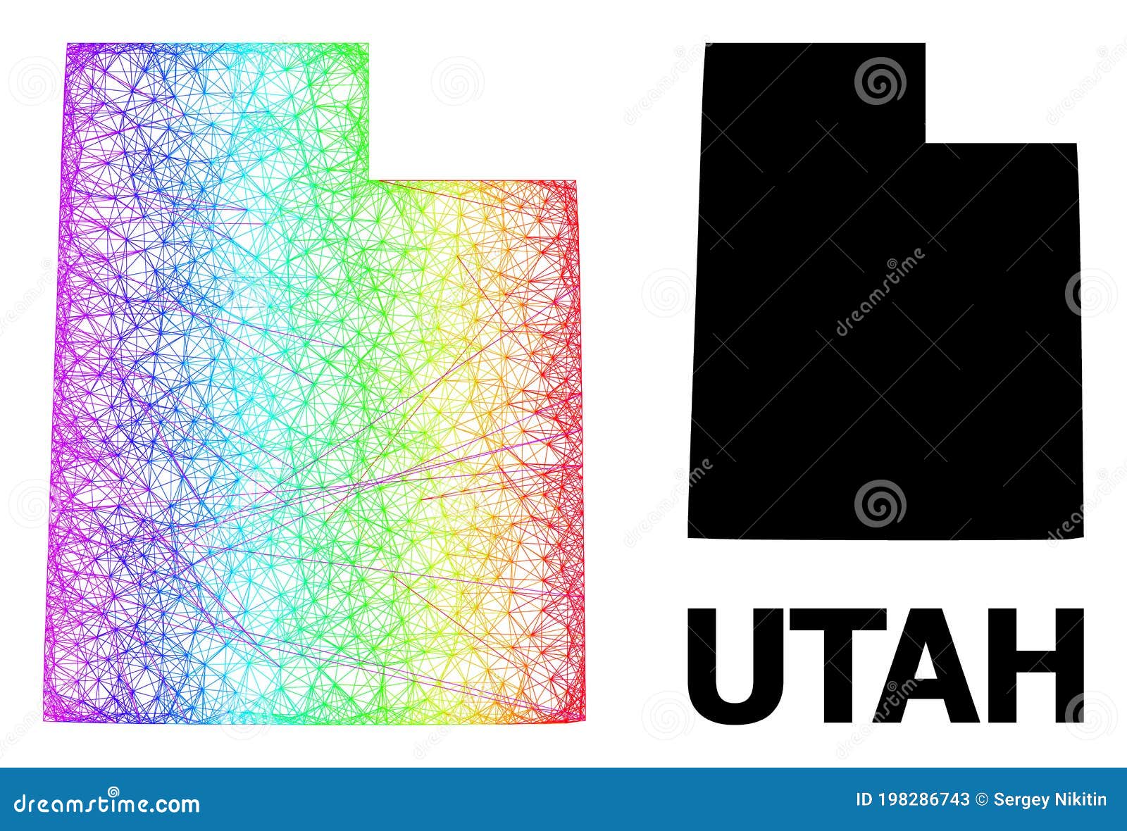 Net Map of Utah State with Spectral Gradient Stock Vector ...