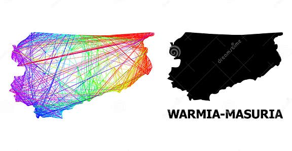 Net Map of Warmia-Masuria Province with Spectrum Gradient Stock Vector ...