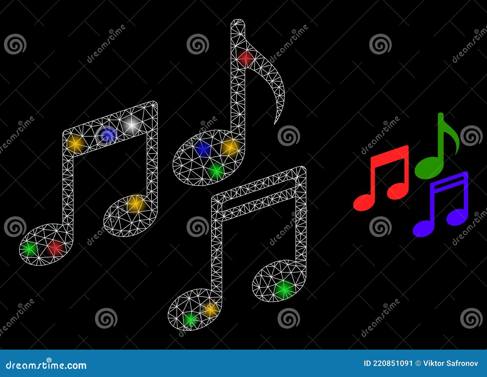 Melody Notes Mosaic For Africa Map And Bicolor Textured Stamp Cartoon ...