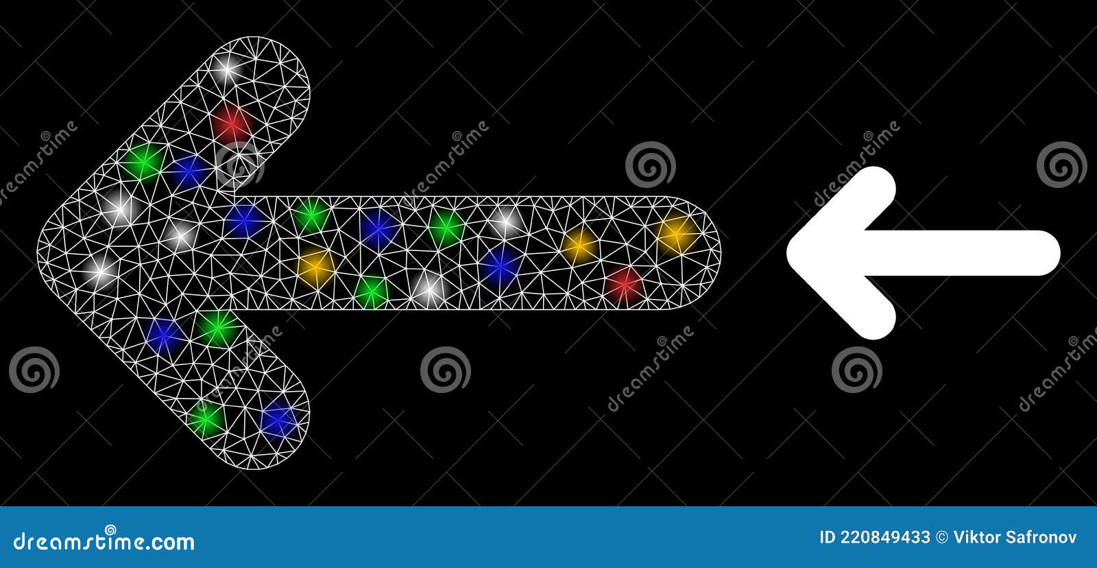 Net Move Left Glare Icon with Multicolored Glare Spots Stock Vector ...