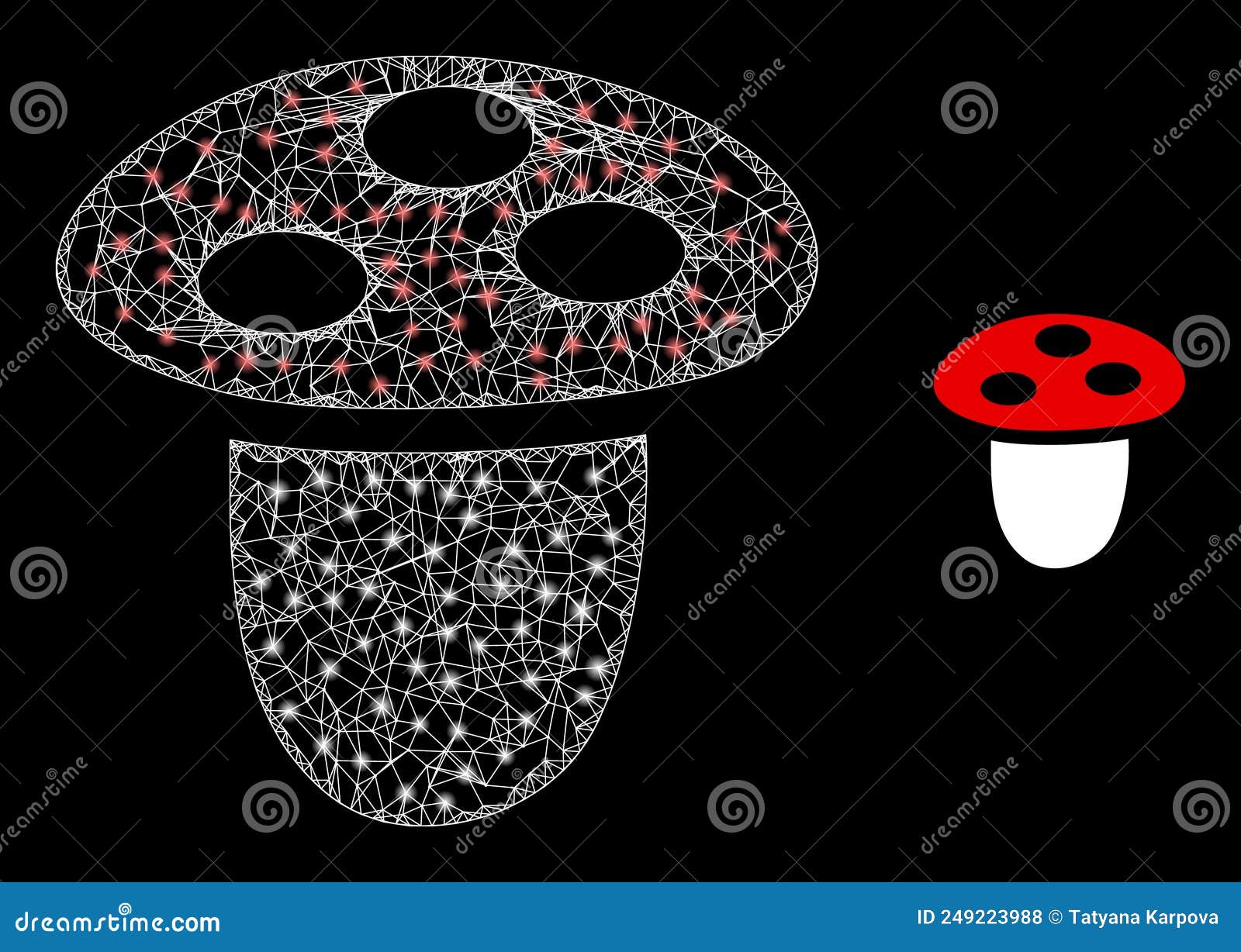 Net Mushroom Mesh Icon with Constellation Light Spots Stock Vector ...