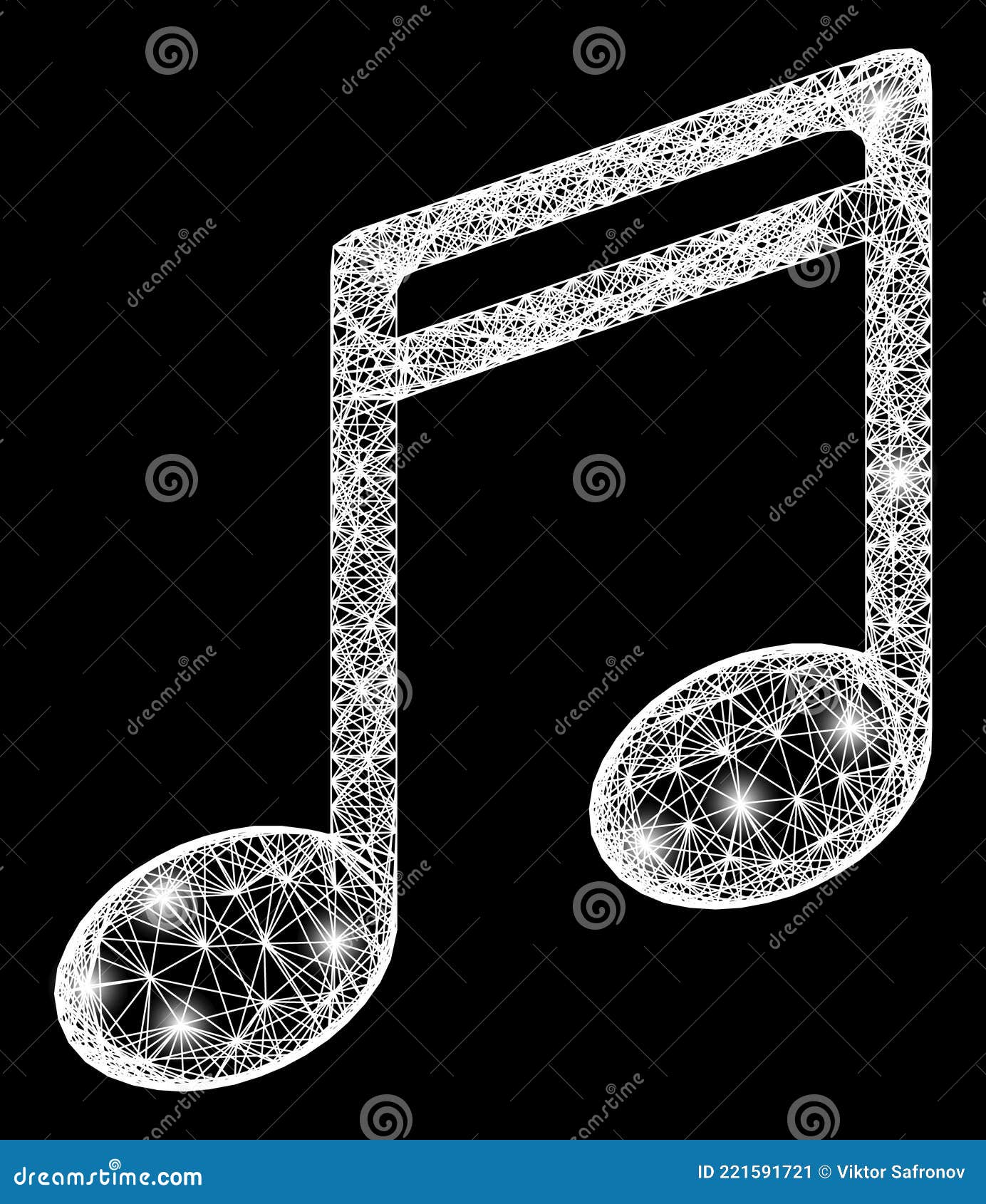 Net Music Notes Mesh with Bright Flares Stock Vector - Illustration of ...