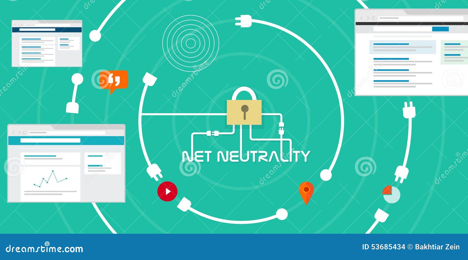 Net Neutrality Free Internet Access Stock Vector - Illustration of ...