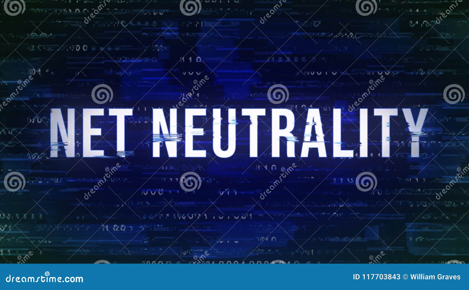 Net Neutrality - Glitch Buzzword with Binary in the Background Stock ...