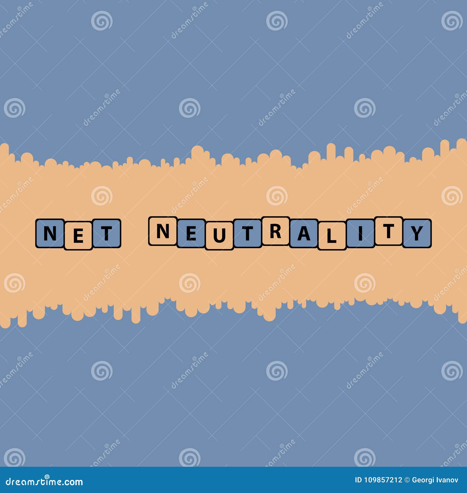 Net Neutrality Spelled with Tiles/blocks. Stock Vector - Illustration ...
