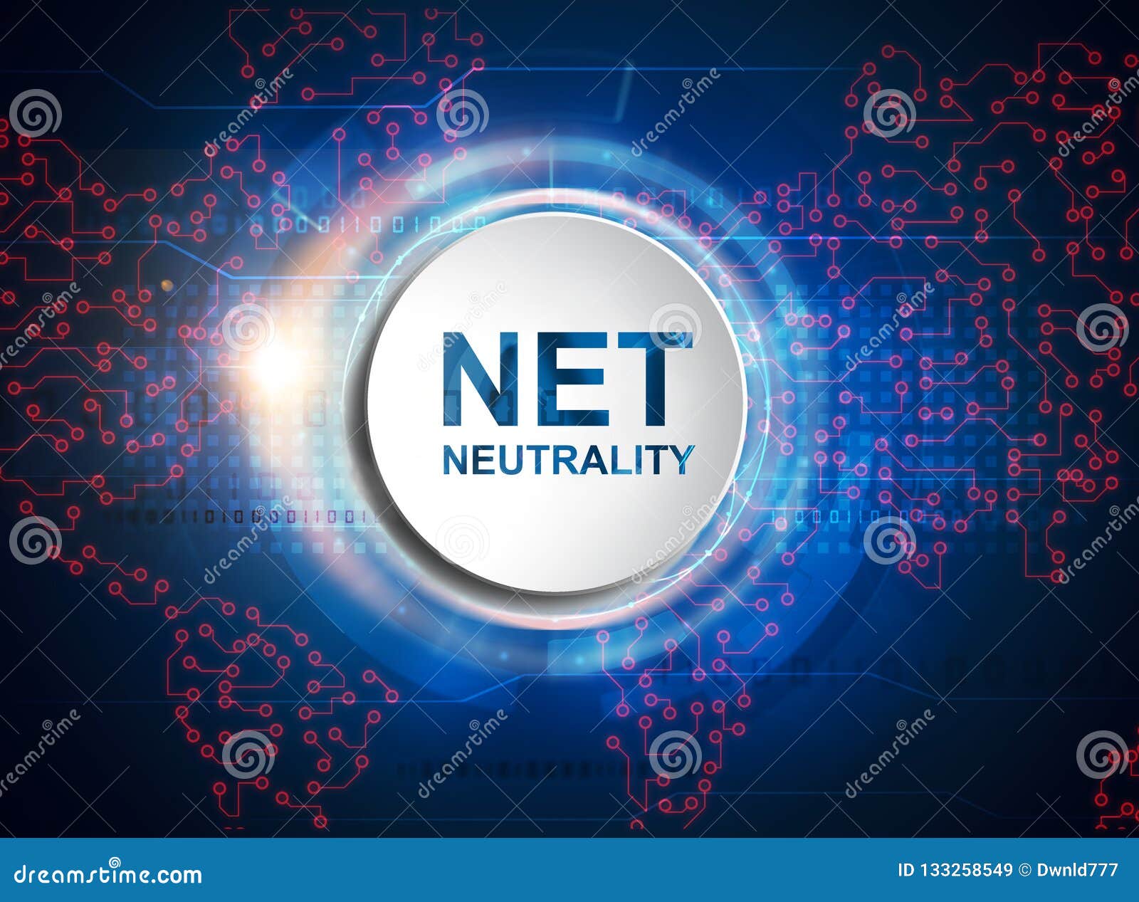 Net Neutrality Symbol on Digital Background Stock Illustration ...