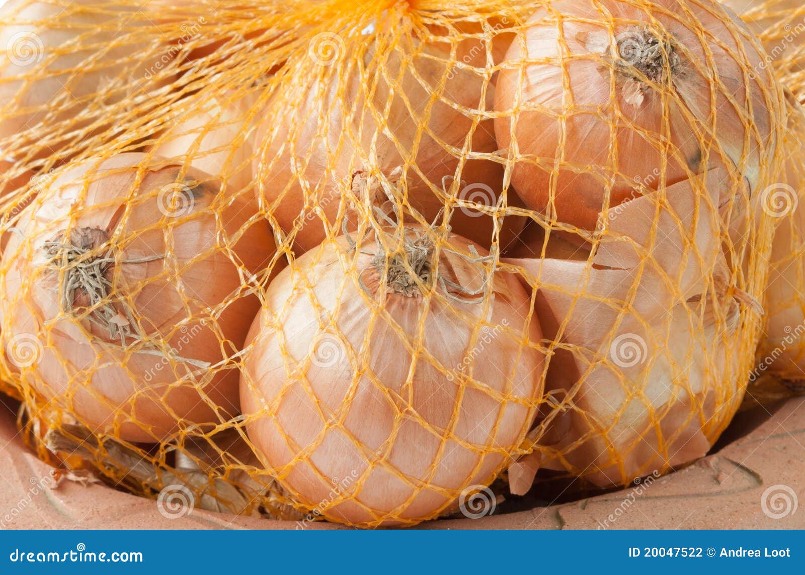 Net with onions stock photo. Image of food, allium, cepa - 20047522