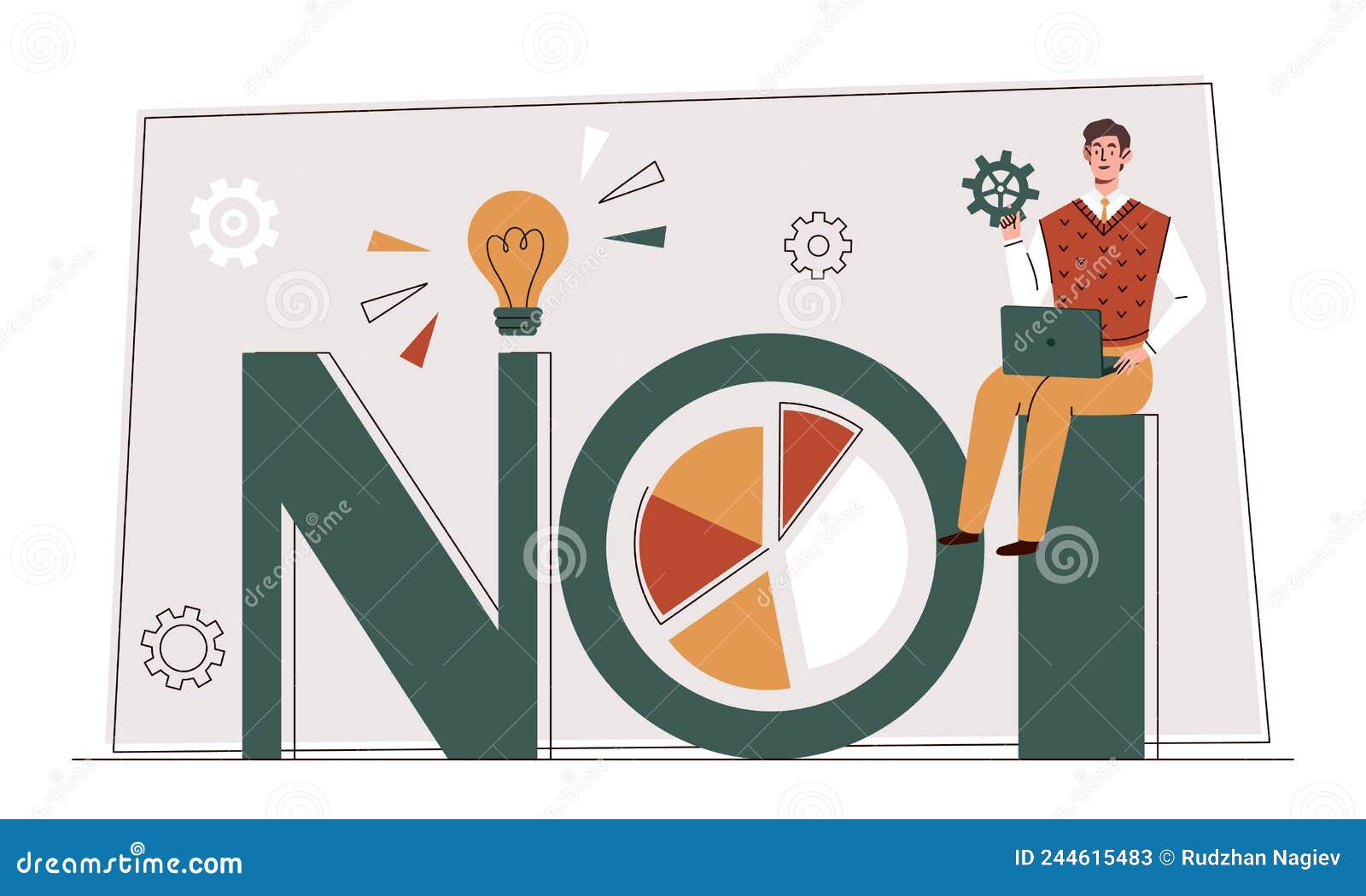Net operating income stock vector. Illustration of calculation - 244615483
