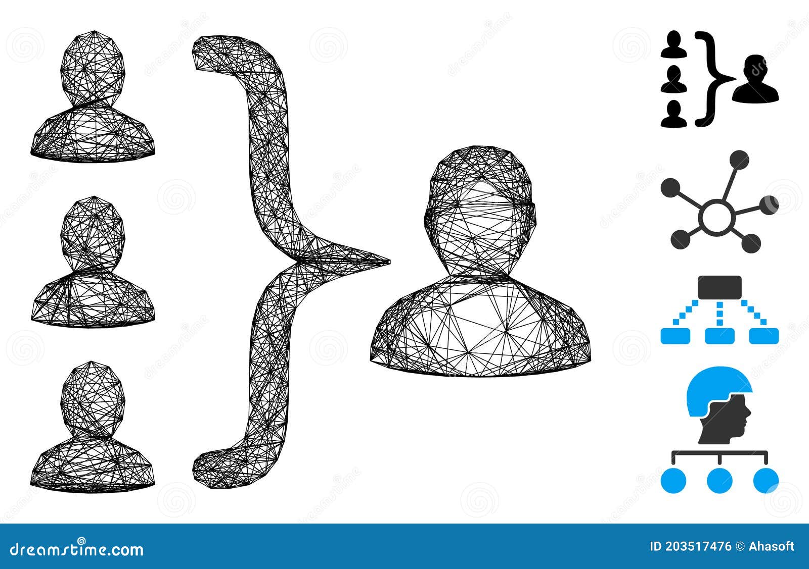 Net Organization Structure Vector Mesh Stock Illustration ...