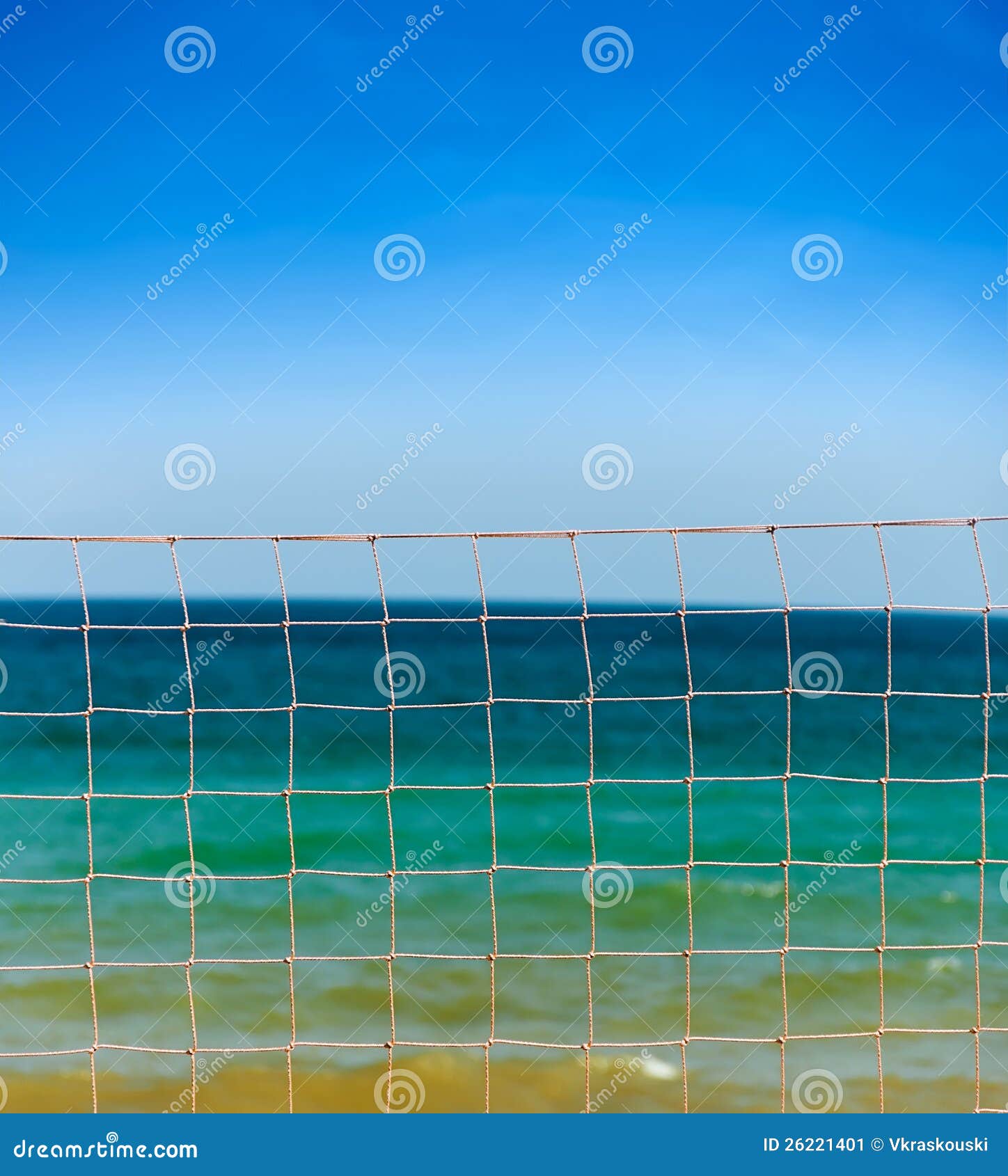 Net Over Blue Sky and Sea Waves Stock Image - Image of outdoors ...