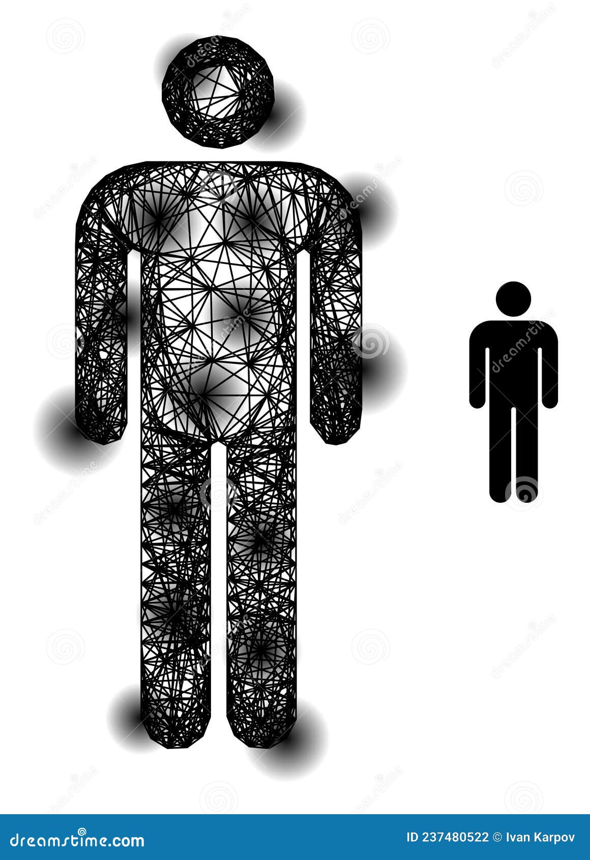 Net Person Icon with Spots stock vector. Illustration of icon - 237480522