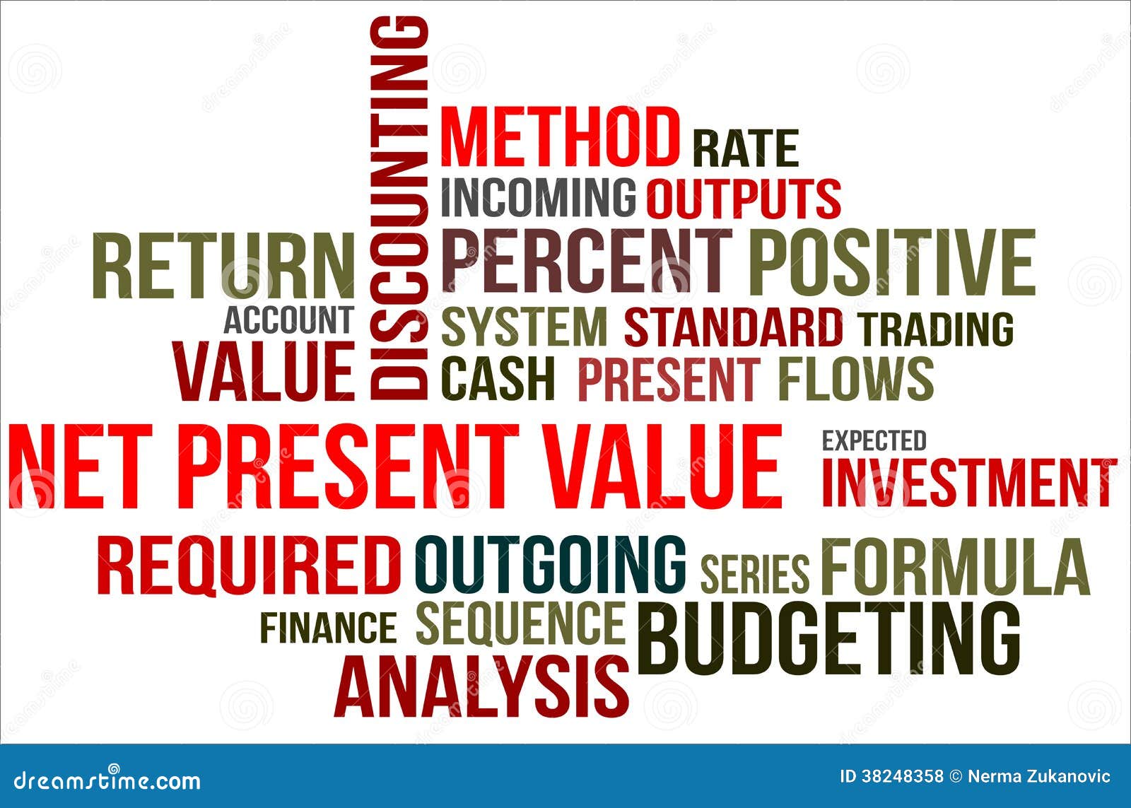 NET PRESENT VALUE stock vector. Illustration of flows - 38248358