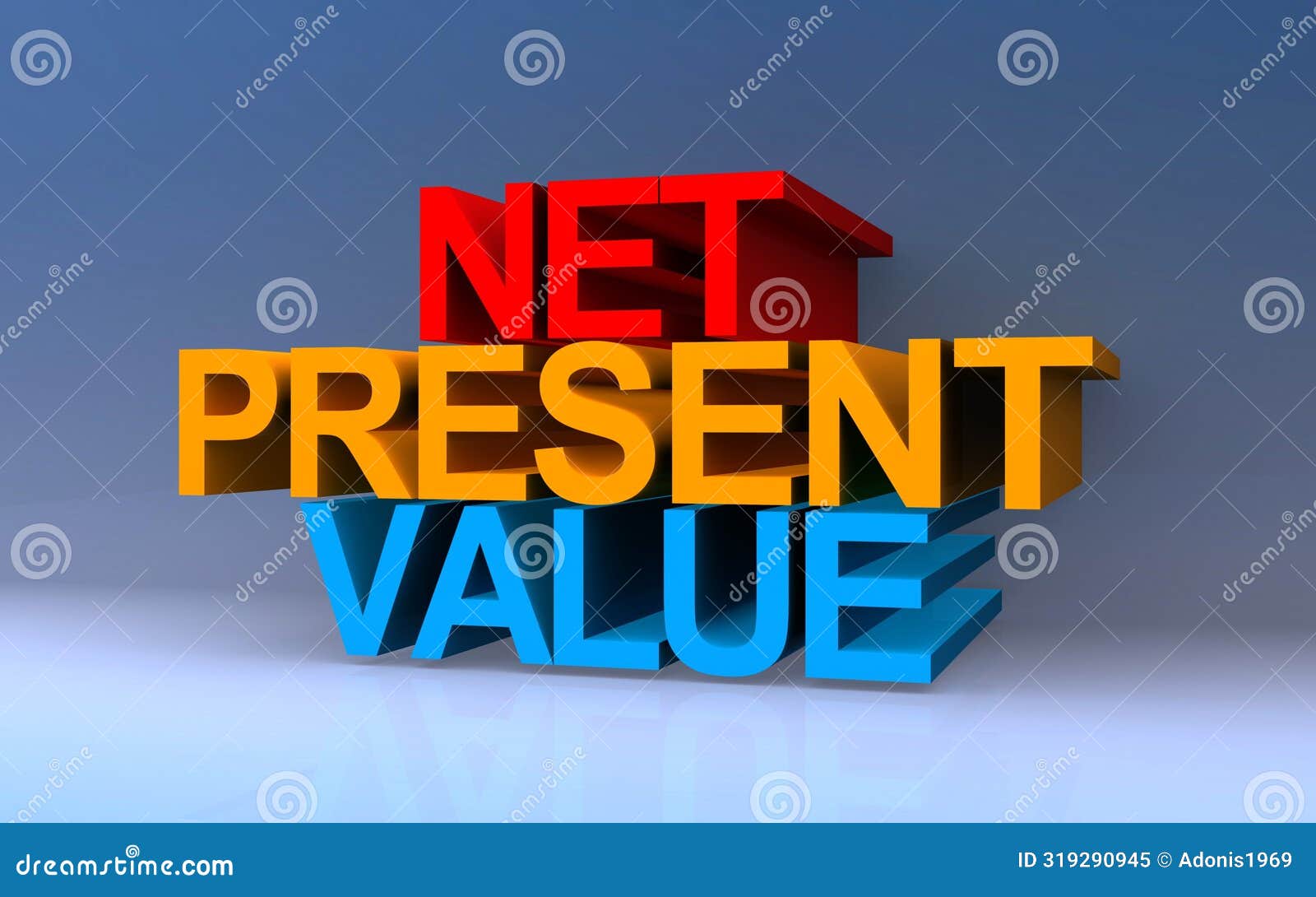 Net present value on blue stock illustration. Illustration of model ...