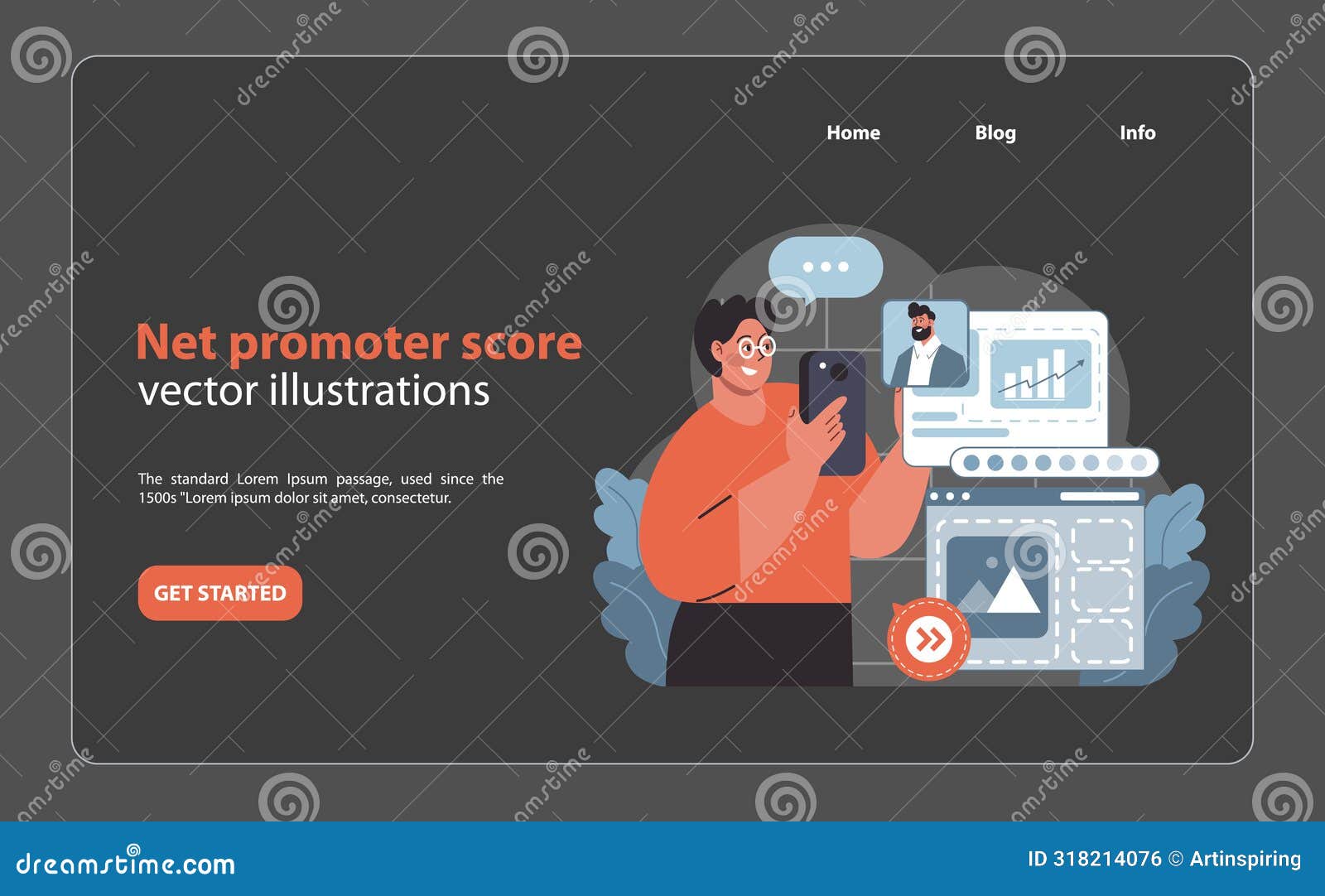 Net Promoter Score Concept. Illustration Stock Vector - Illustration of ...