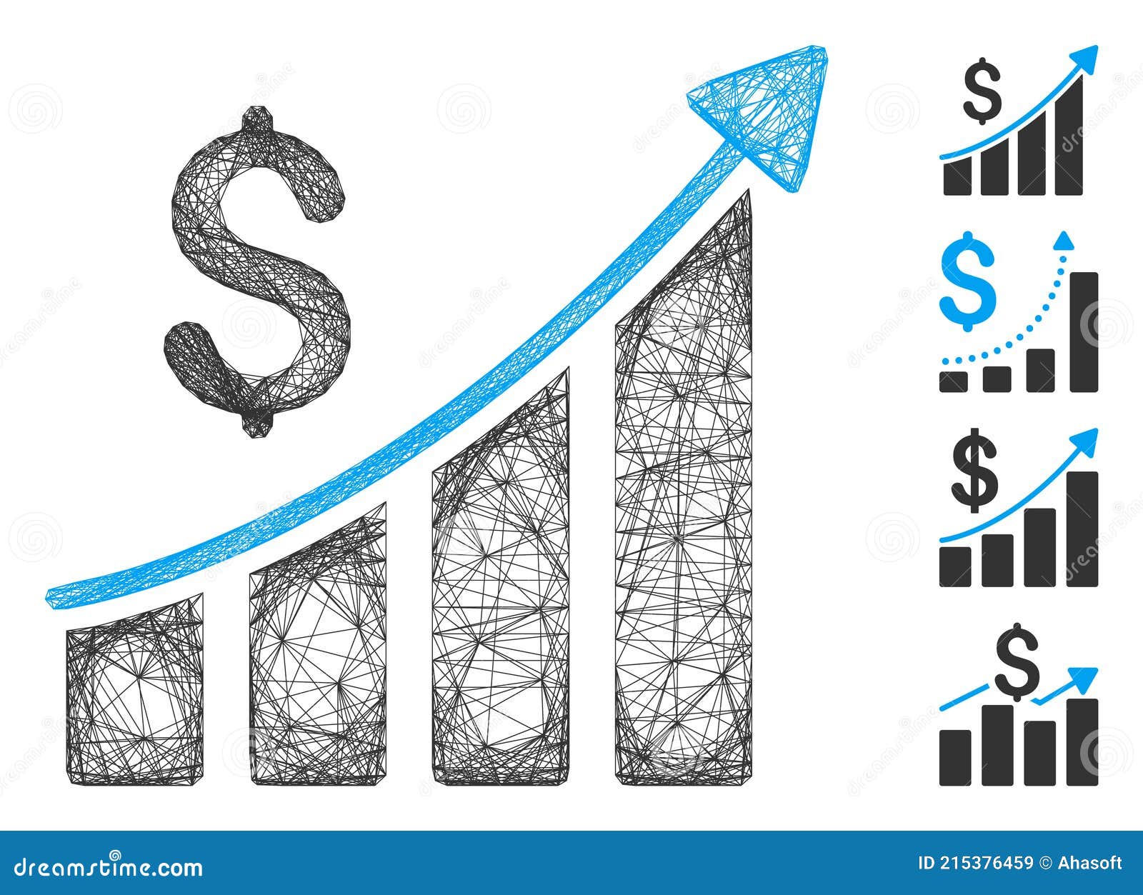 Net Sales Growth Bar Chart Vector Mesh Stock Vector - Illustration of ...