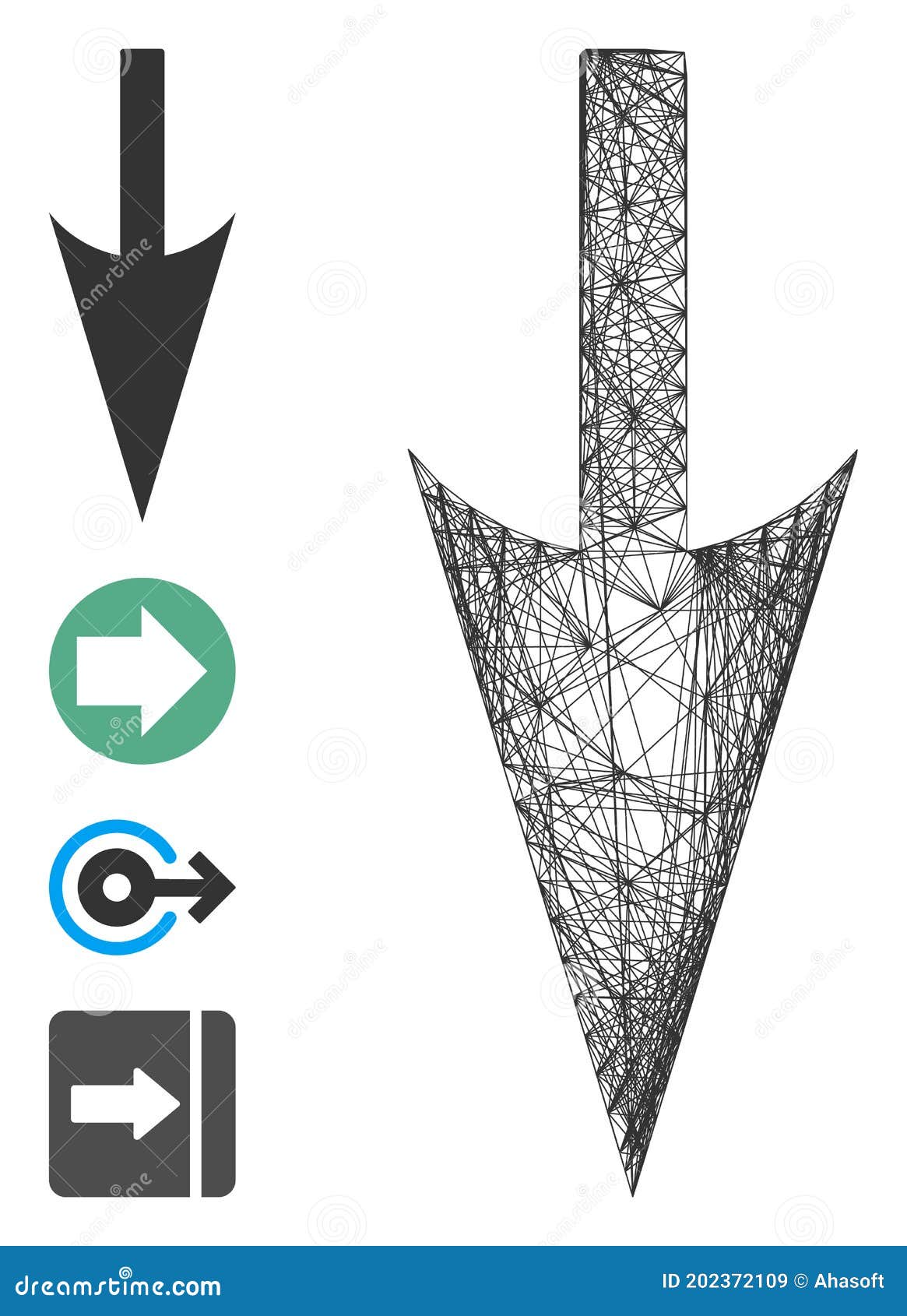 Net Sharp Down Arrow Vector Mesh Royalty-Free Stock Photography ...