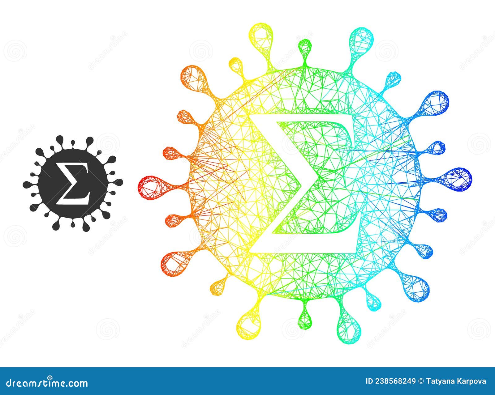 Net Sigma Coronavirus Web Mesh Icon with Spectral Gradient Stock Vector ...