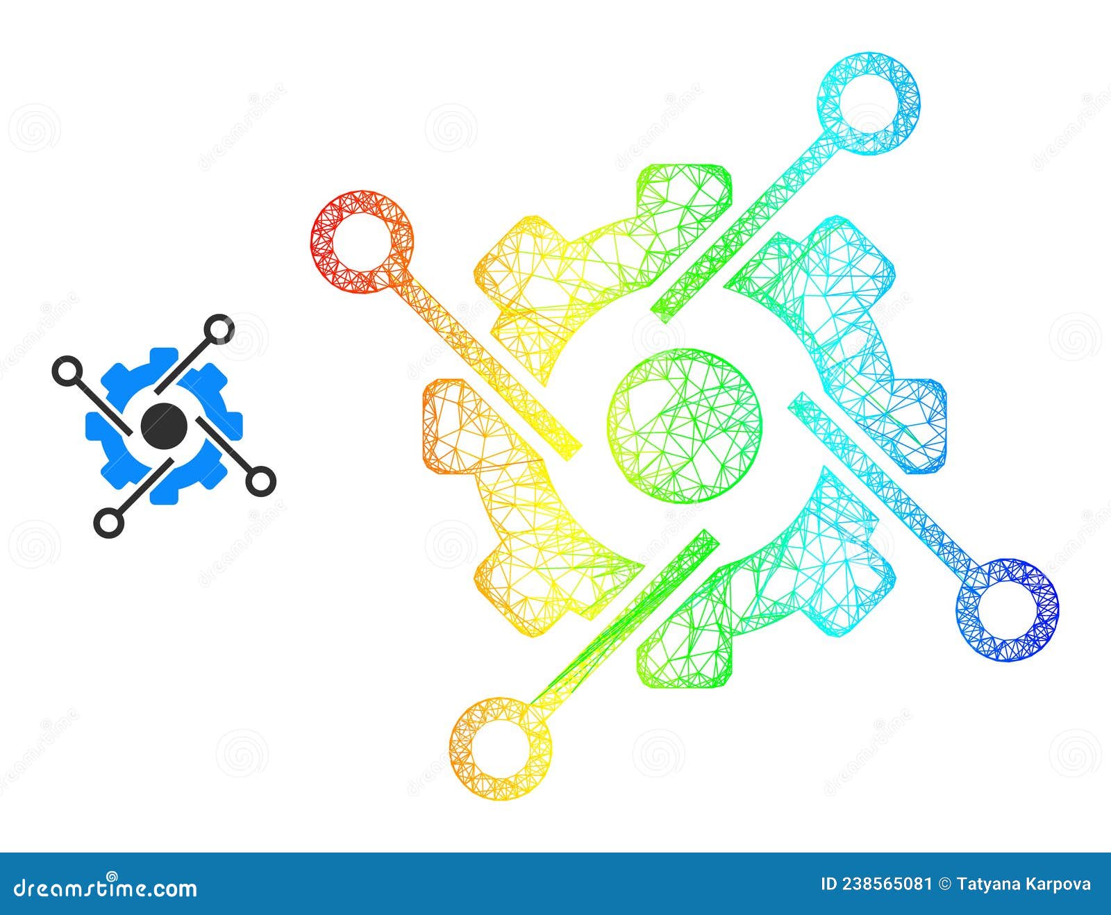 Net Smart Development Web Mesh Icon with Spectrum Gradient Stock Vector ...