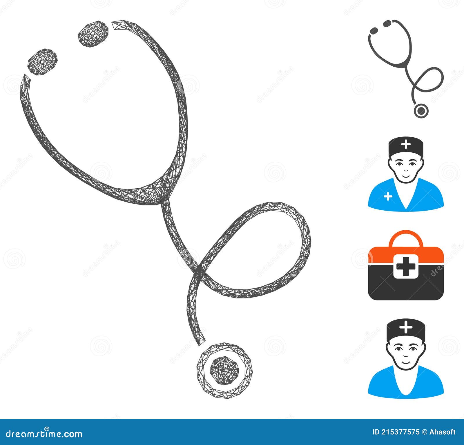 Net Stethoscope Vector Mesh Stock Vector - Illustration of device ...
